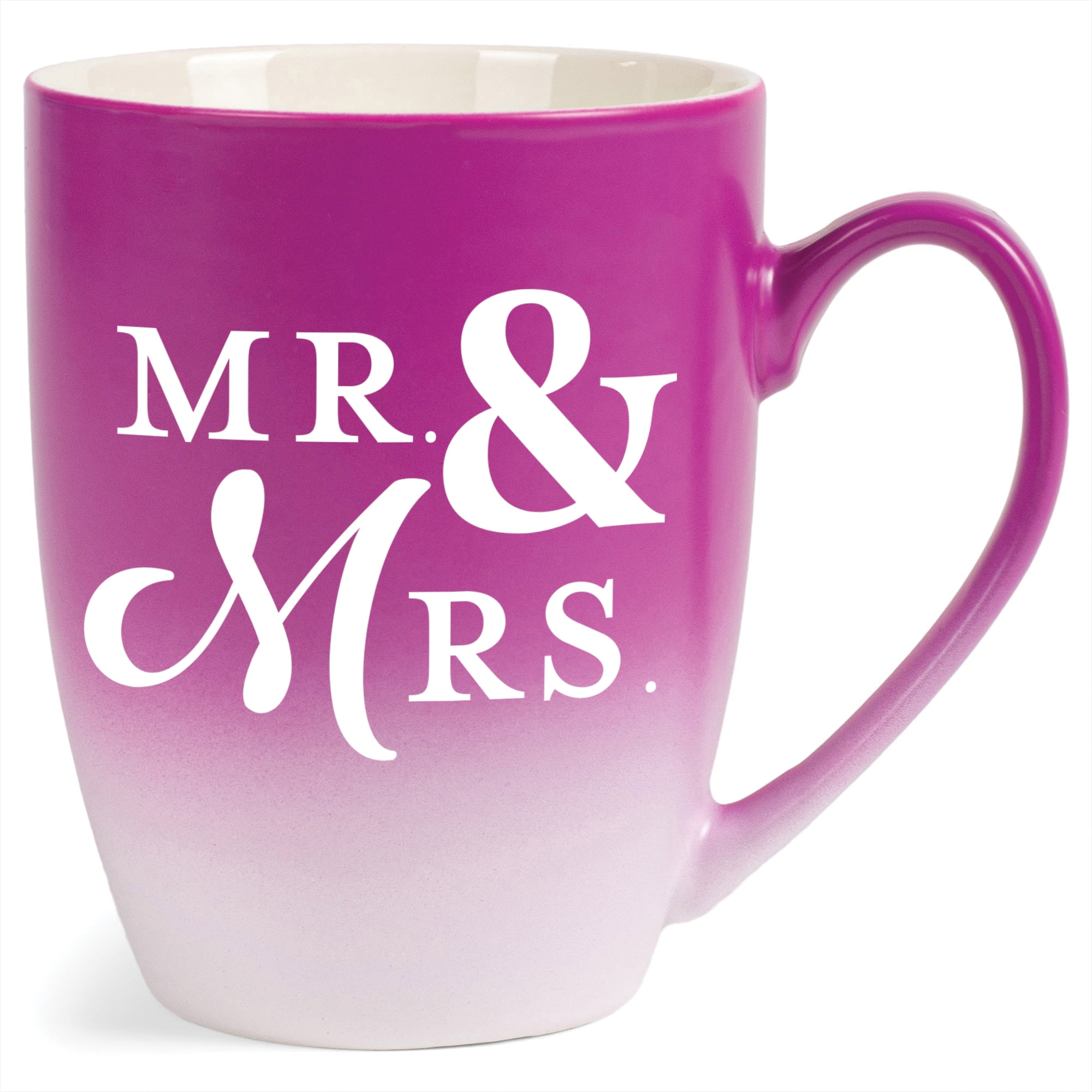 Elanze Designs Mr & Mrs Two Toned Ombre Matte Pink and White 12 ounce ...