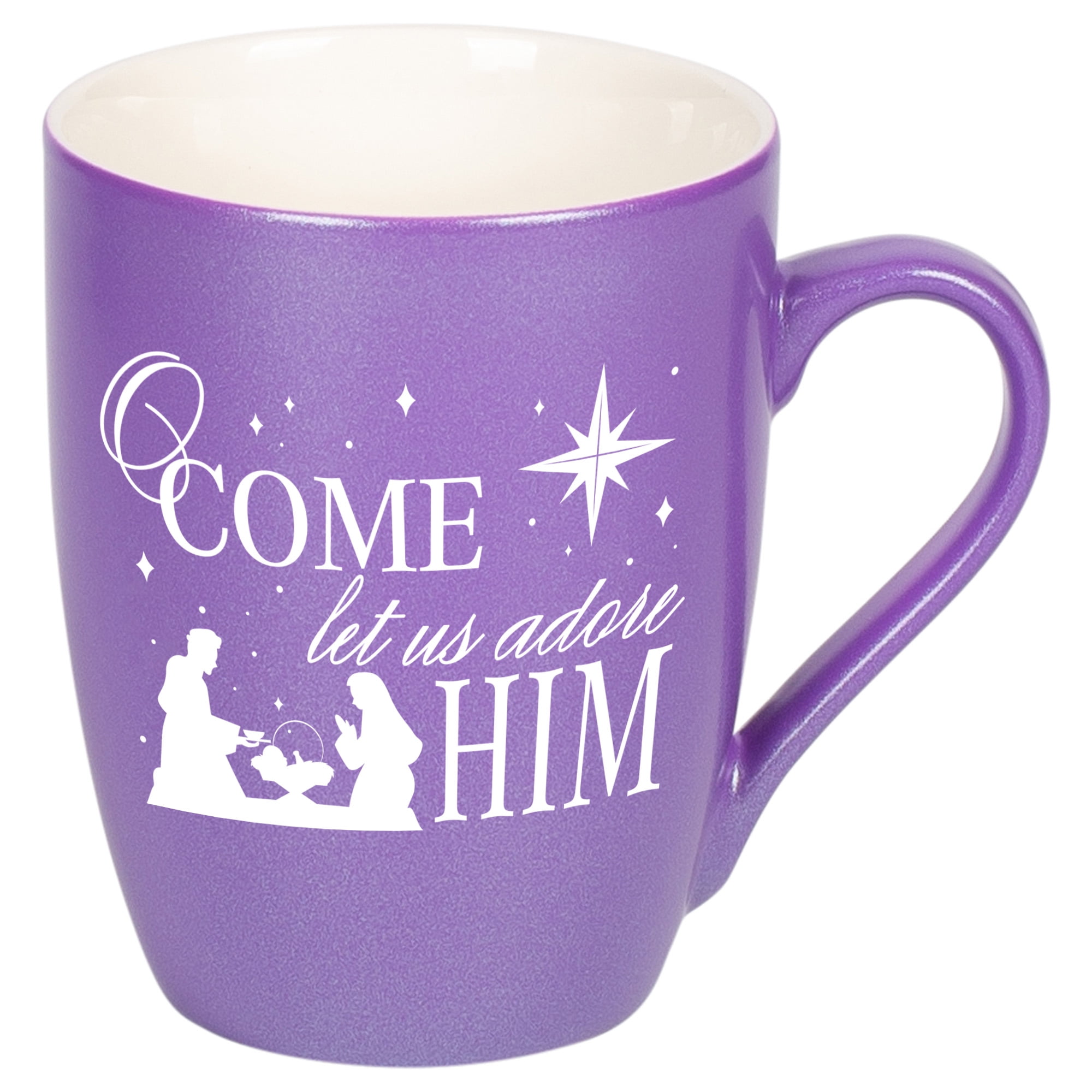 Elanze Designs O Come Let Us Adore Him Passion Purple 10 ounce New Bone ...
