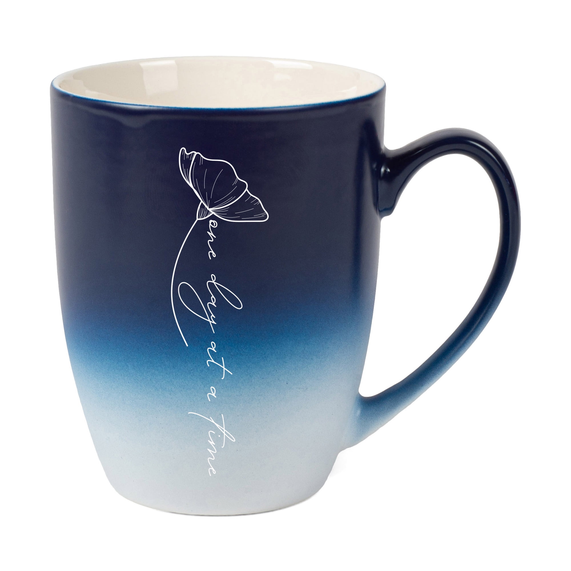 Elanze Designs One Day At A Time Two Toned Ombre Matte Navy Blue and ...