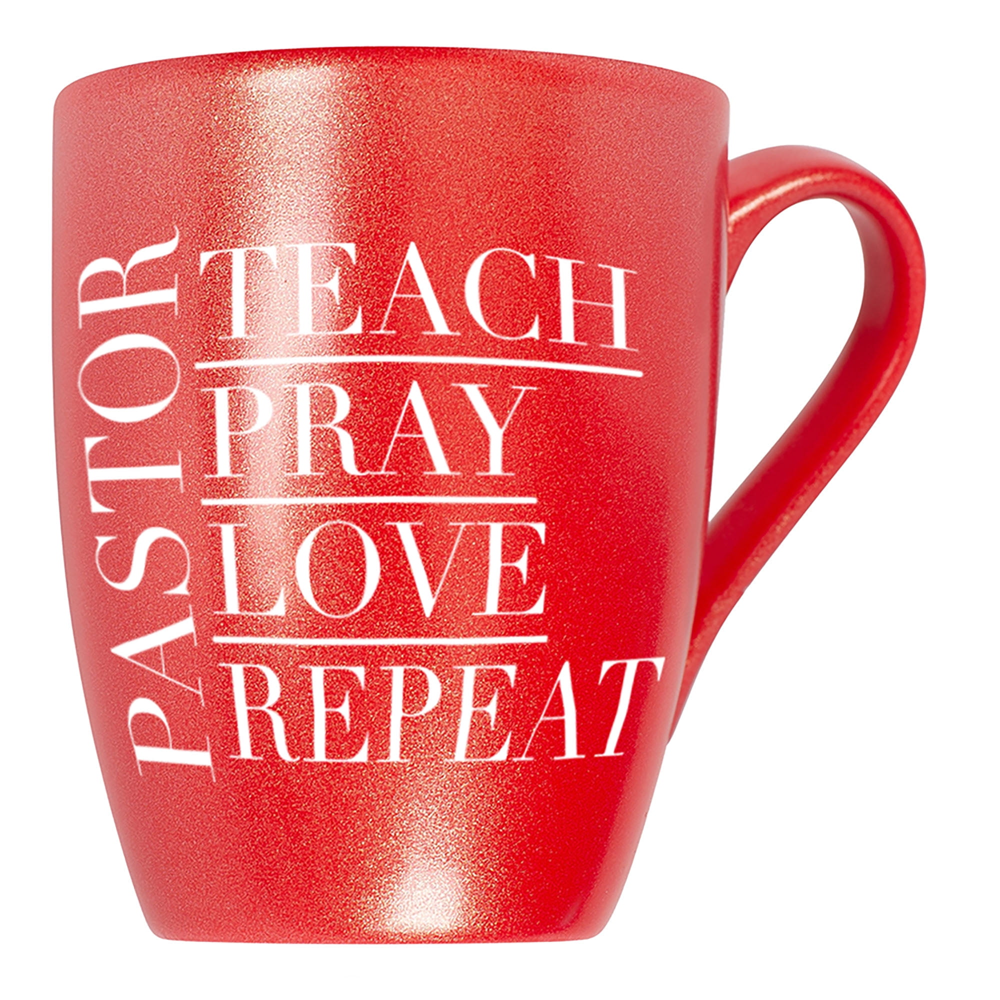 Elanze Designs Pastor Teach Pray Love Repeat Crimson Red 10 ounce New Bone China Coffee Cup Mug ...
