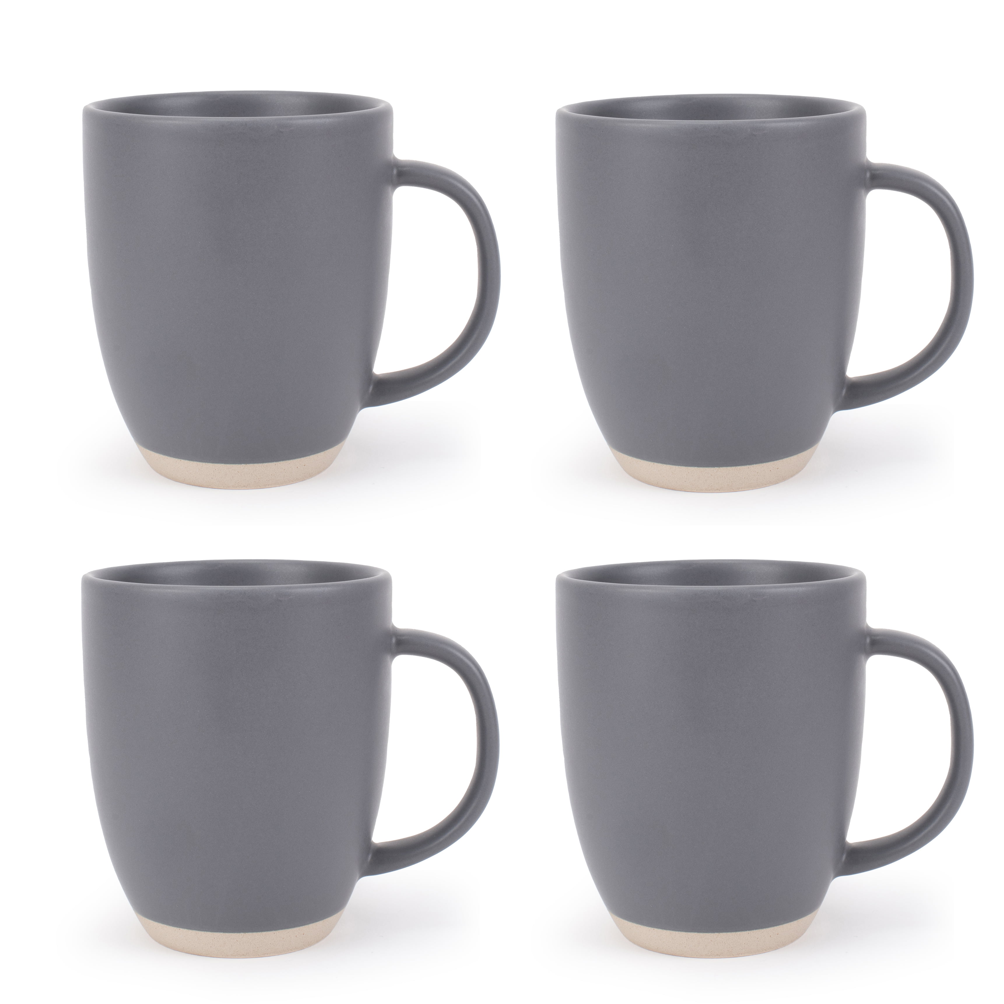 Elanze Designs Raw Clay Bottom Charcoal Grey 13 ounce Ceramic Coffee ...