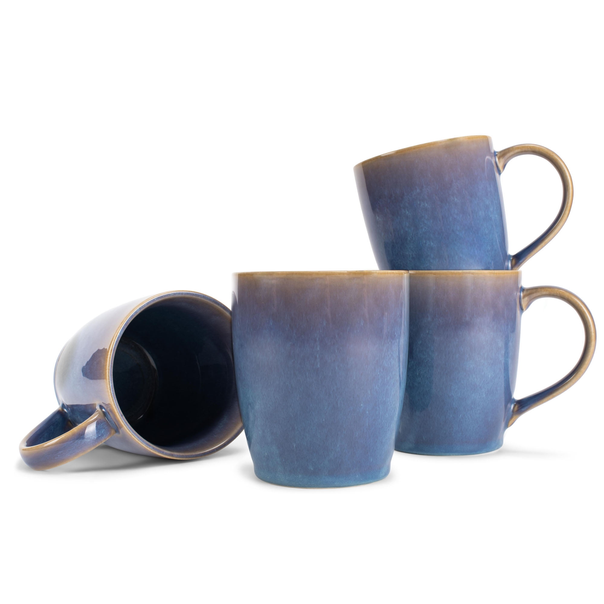 Elanze Designs Reactive 17 ounce Ceramic Curved Body Mugs Set of 4 ...
