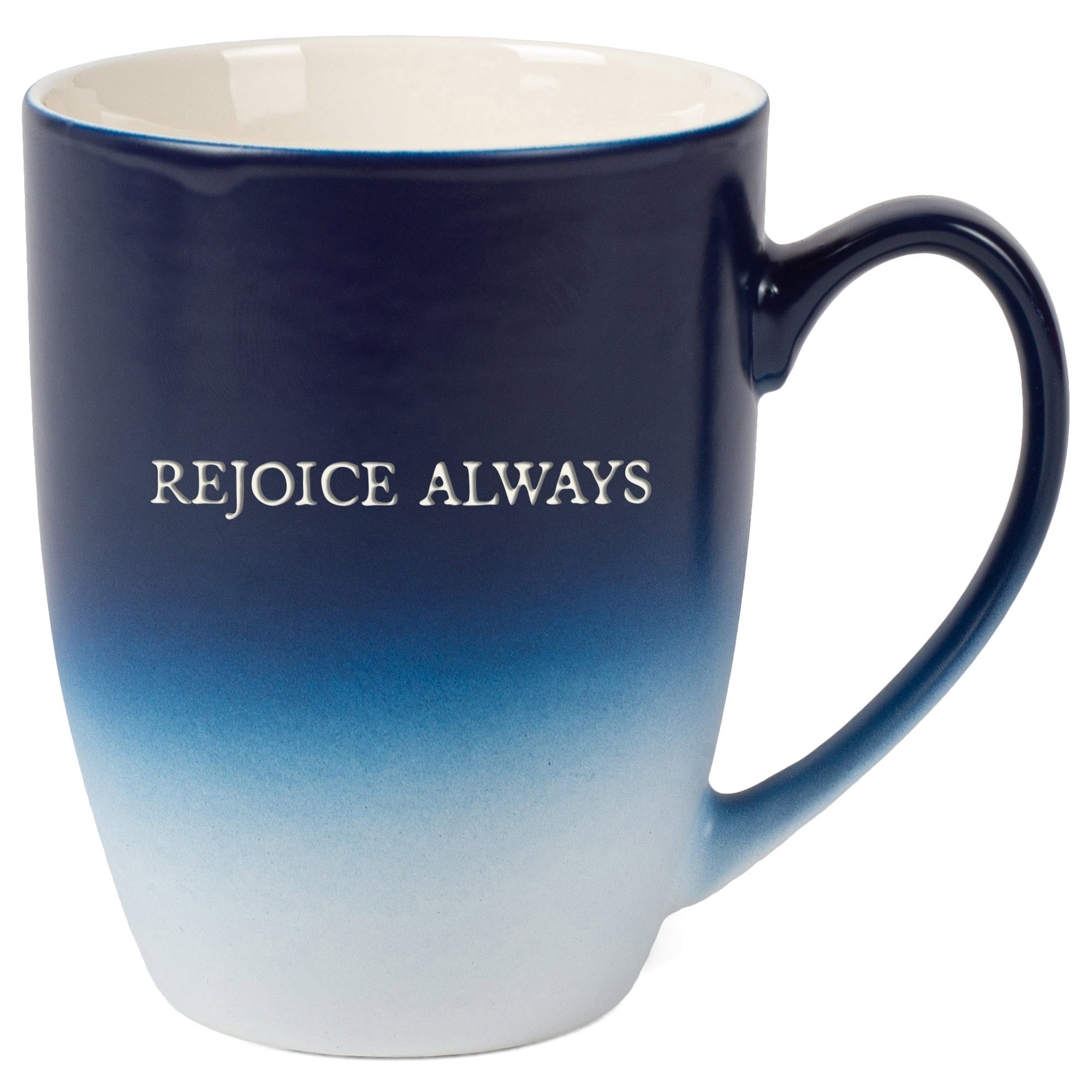 Elanze Designs Rejoice Always Two Toned Ombre Matte Navy Blue and White ...