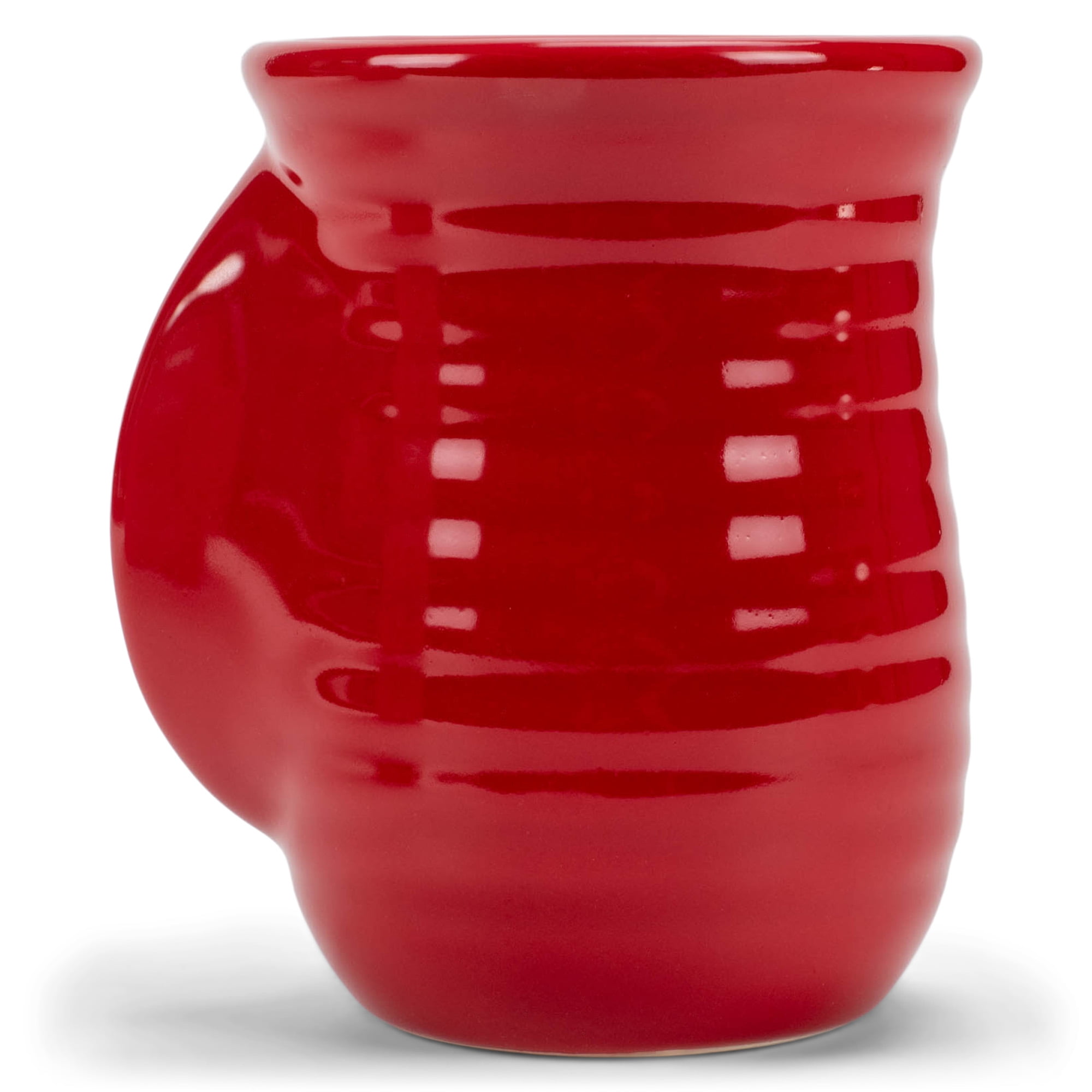 Elanze Designs Ribbed Solid Christmas Red 14 ounce Ceramic Handwarmer ...