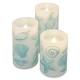 Elanze Designs Seashells Nautical Blue 6 inch Wax Flameless Candles Set ...