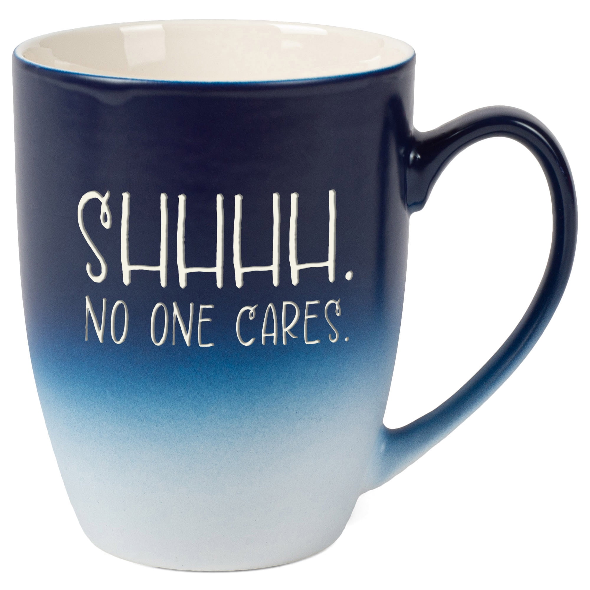 Elanze Designs Shhhh. No One Cares. Two Toned Ombre Matte Navy Blue and ...