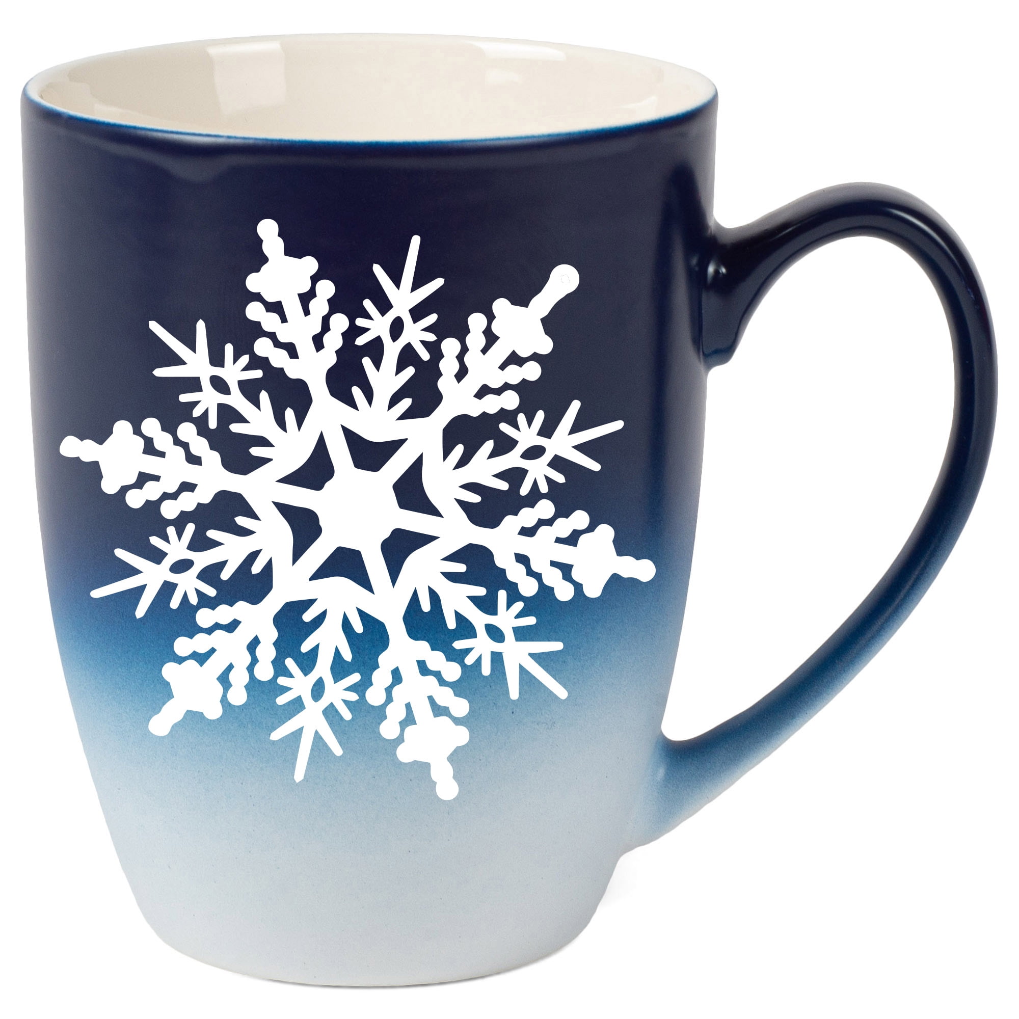 Elanze Designs Snowflake Bold Line Two Toned Ombre Matte Navy Blue and ...