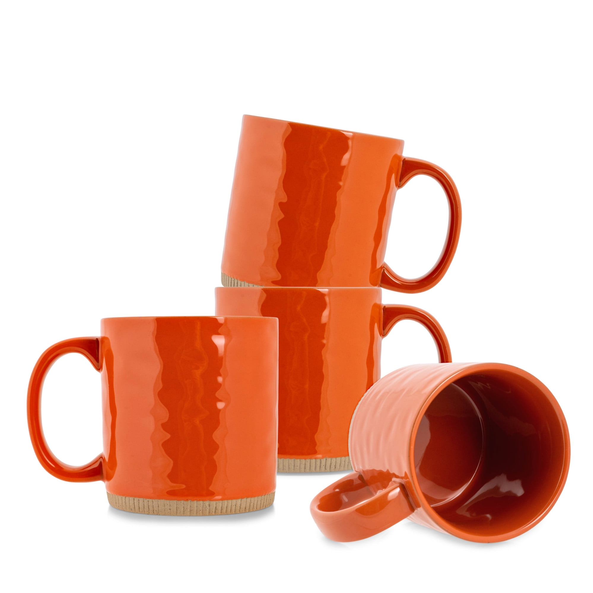 Elanze Designs Solid Burnt Orange 13 ounce Glossy Ceramic Coffee Mugs ...