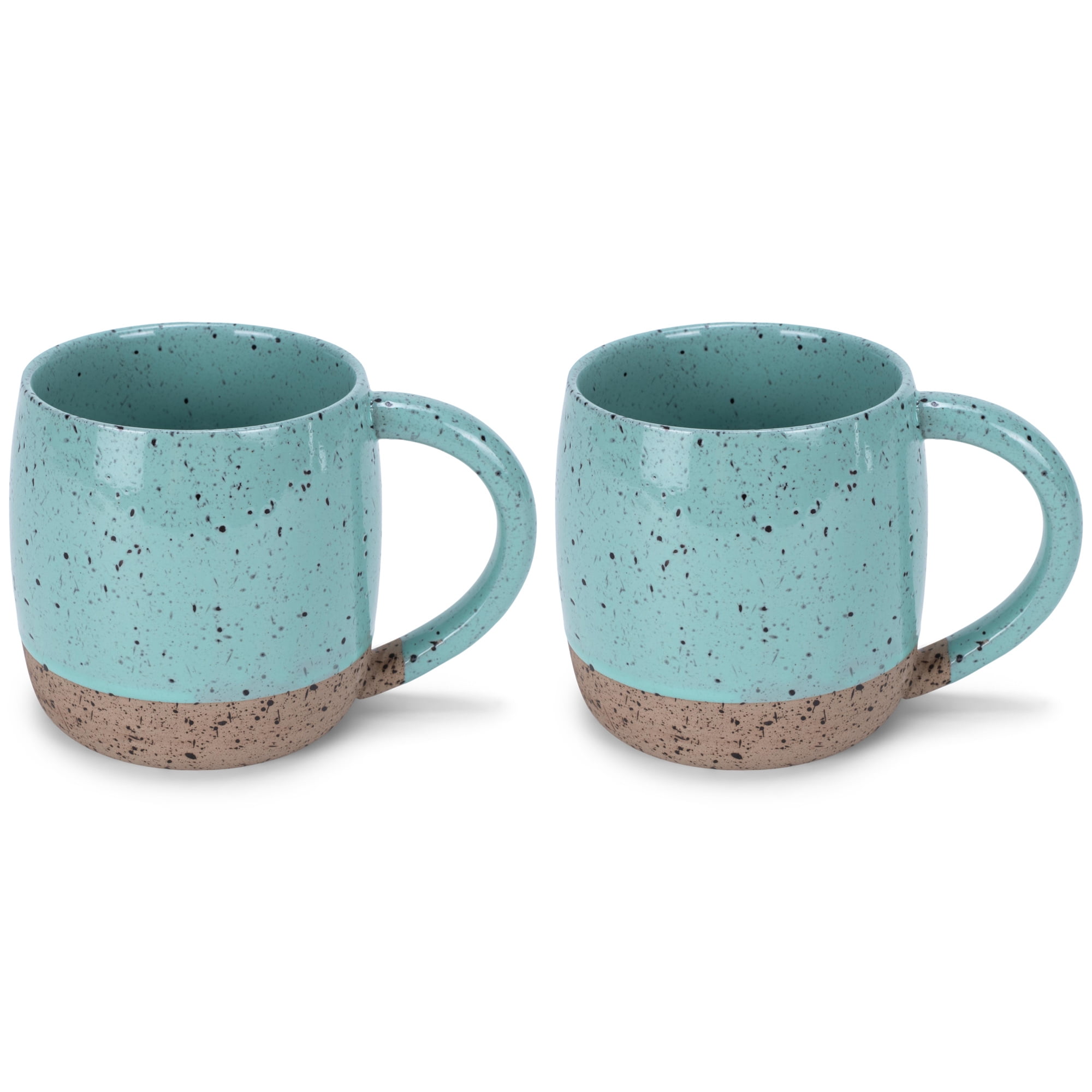 Elanze Designs Speckled Raw Bottom 17 ounce Ceramic Mugs Pack of 2 ...