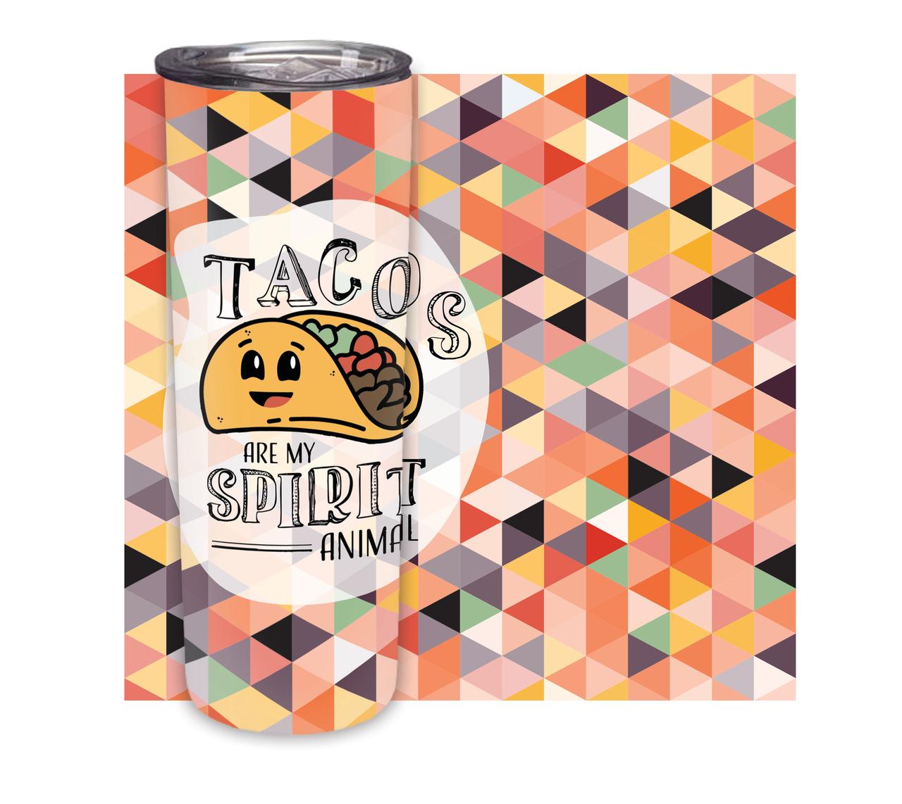 Elanze Designs Tacos Spirit Animal Orange Geometric 20 ounce Stainless ...
