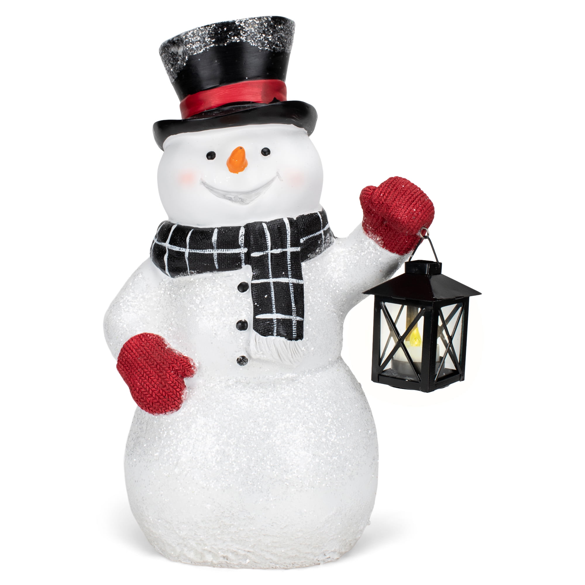 Elanze Designs Top Hat Snowman 17 inch Resin LED Christmas Door Greeter ...