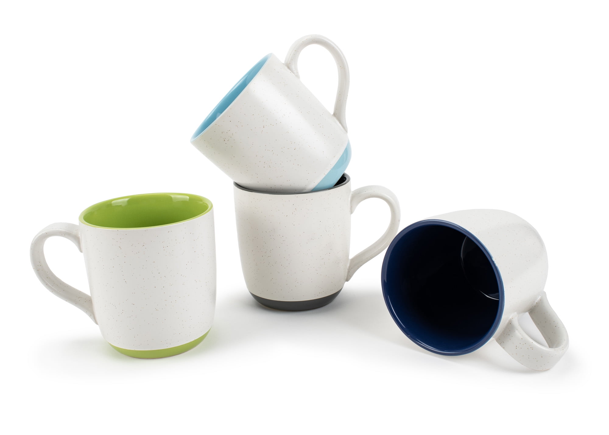 Elanze Designs Typewriter Speckled Cool Assorted 13 ounce Ceramic Coffee Mugs Set of 4 - Walmart.com