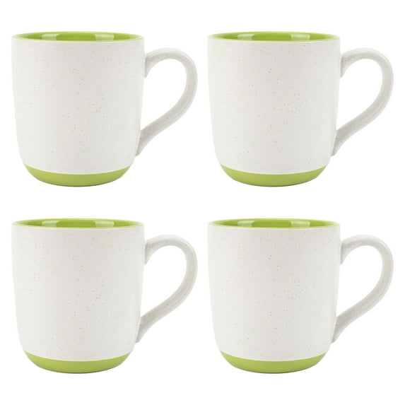 Elanze Designs Typewriter Speckled Sage Green 13 ounce Ceramic Coffee Mugs Set of 4 - Walmart.com