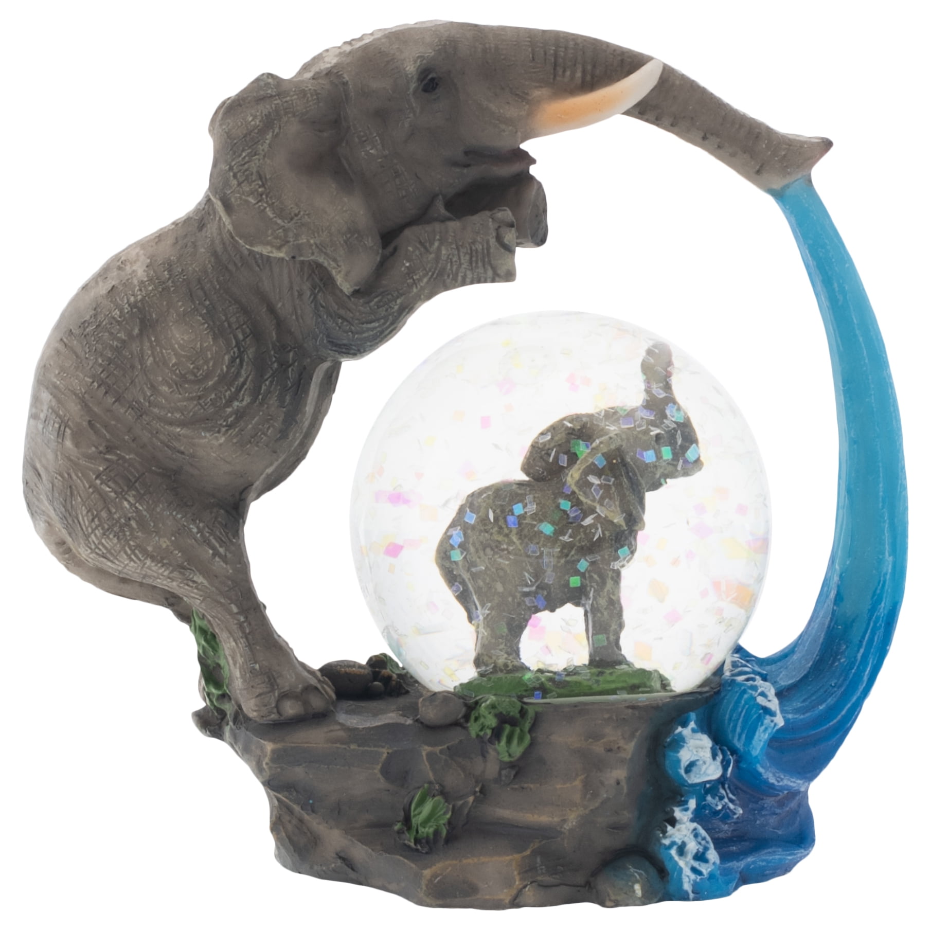 Elanze Designs Water Globe 45MM Baby Elephant Resin Figurine - Walmart.com