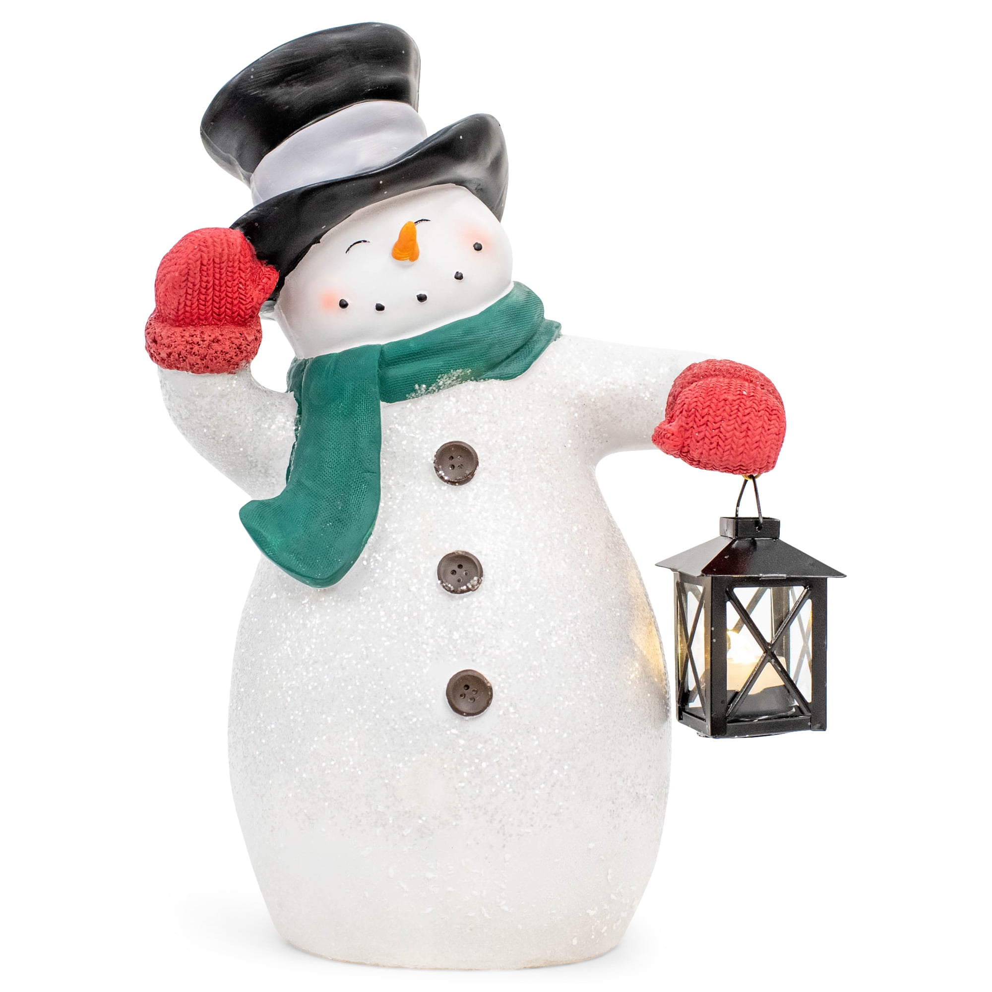 Elanze Designs Waving Snowman 17 inch Resin LED Christmas Door Greeter ...