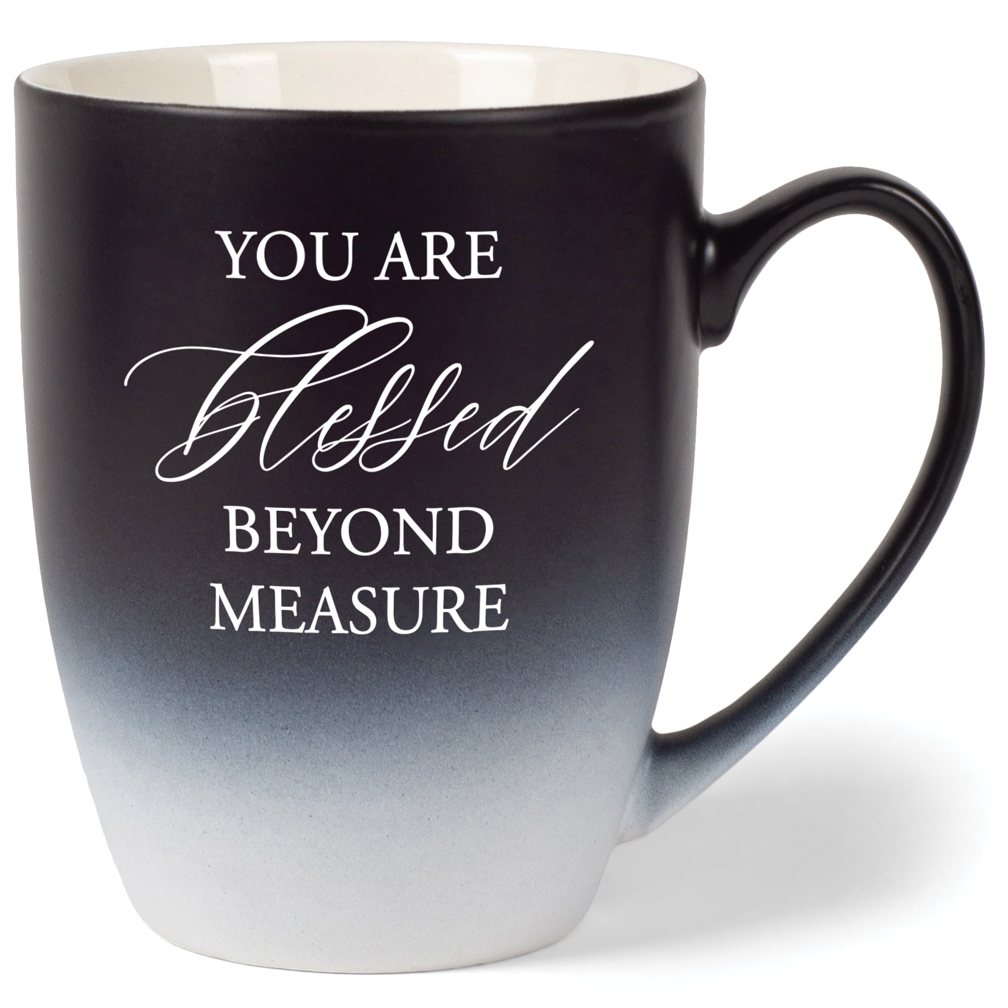 Elanze Designs You Are Blessed Beyond Measure Two Toned Ombre Matte Black and White 12 ounce ...