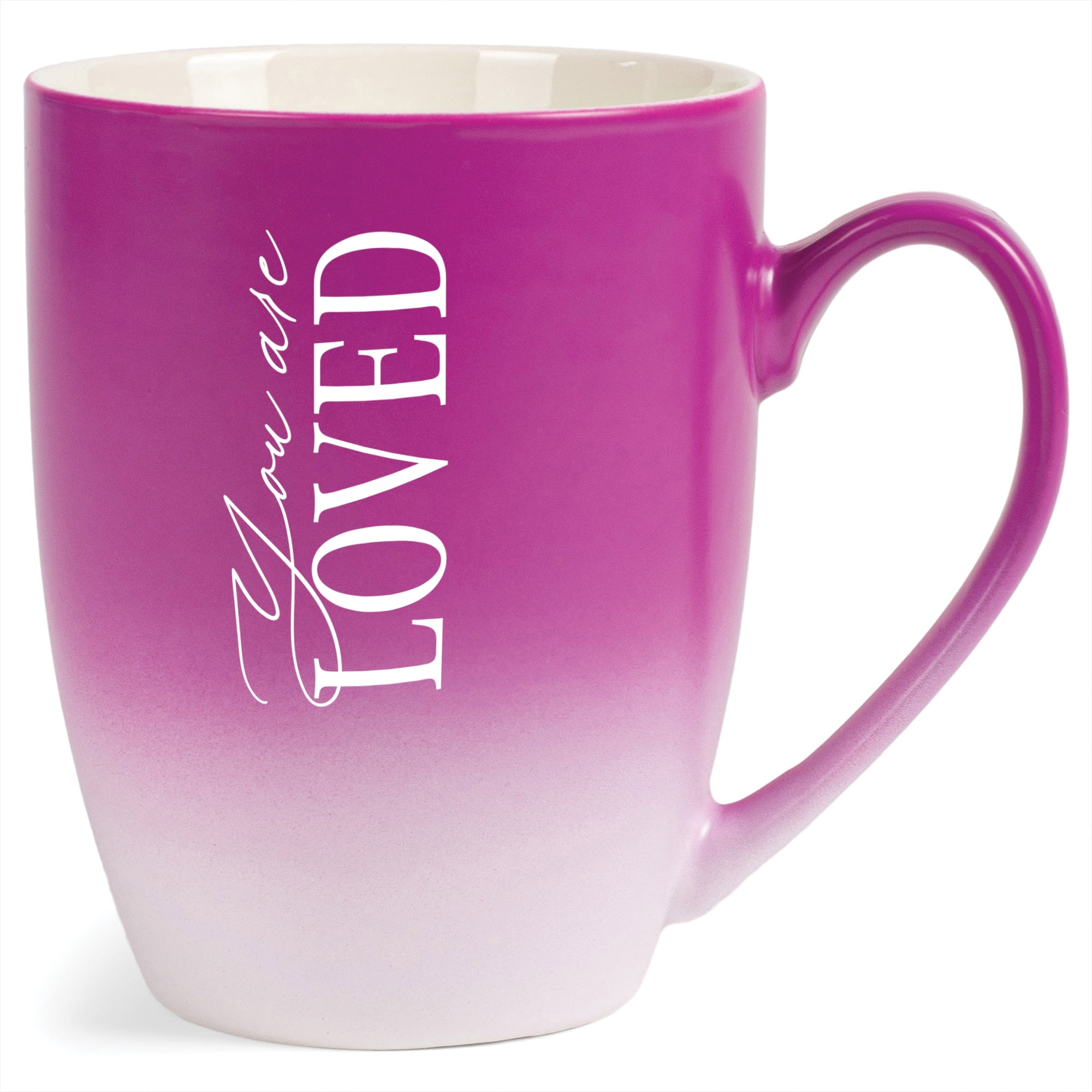 Elanze Designs You Are Loved Two Toned Ombre Matte Pink and White 12 ...