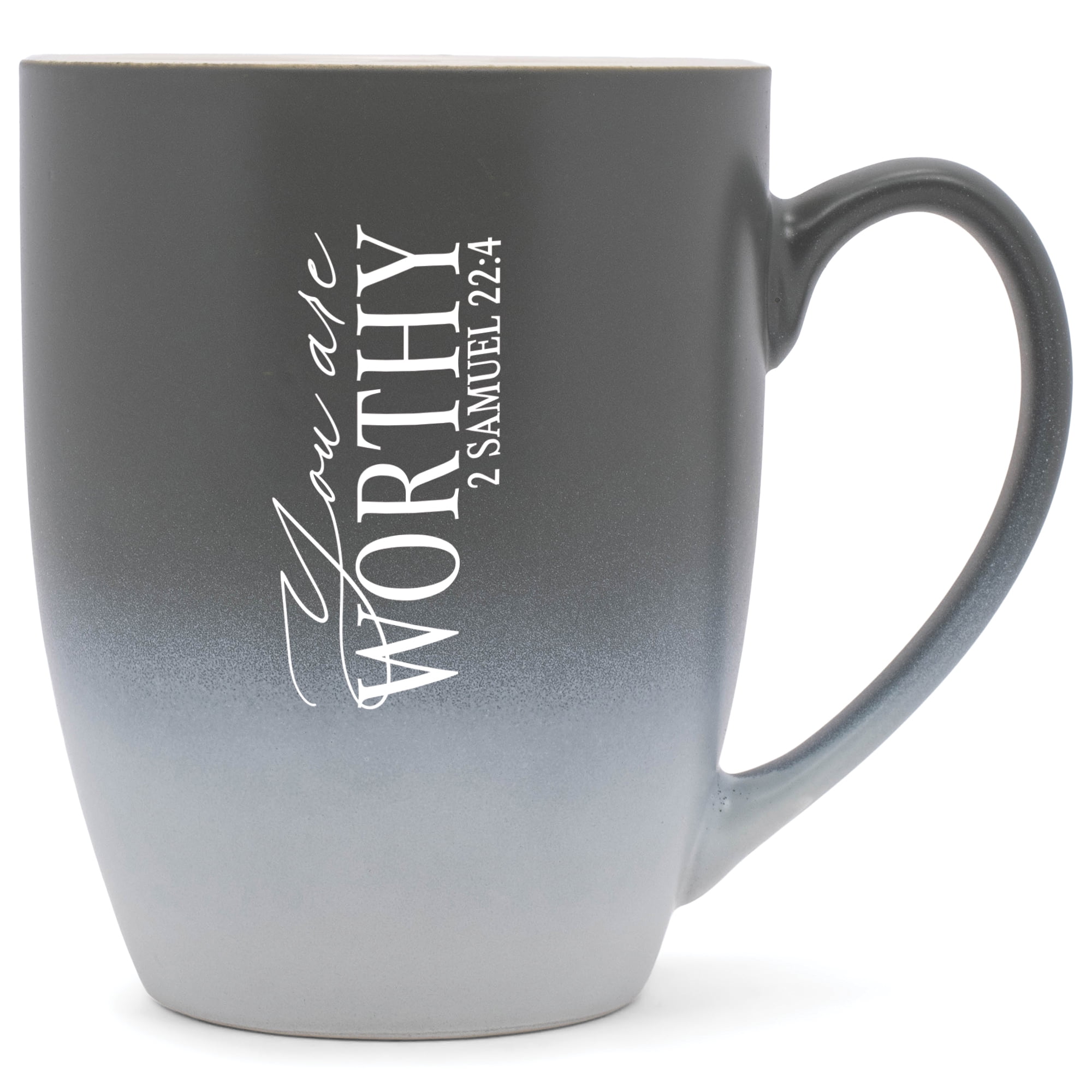 Elanze Designs You Are Worthy 2 Samuel 22:4 Two Toned Ombre Matte Grey ...