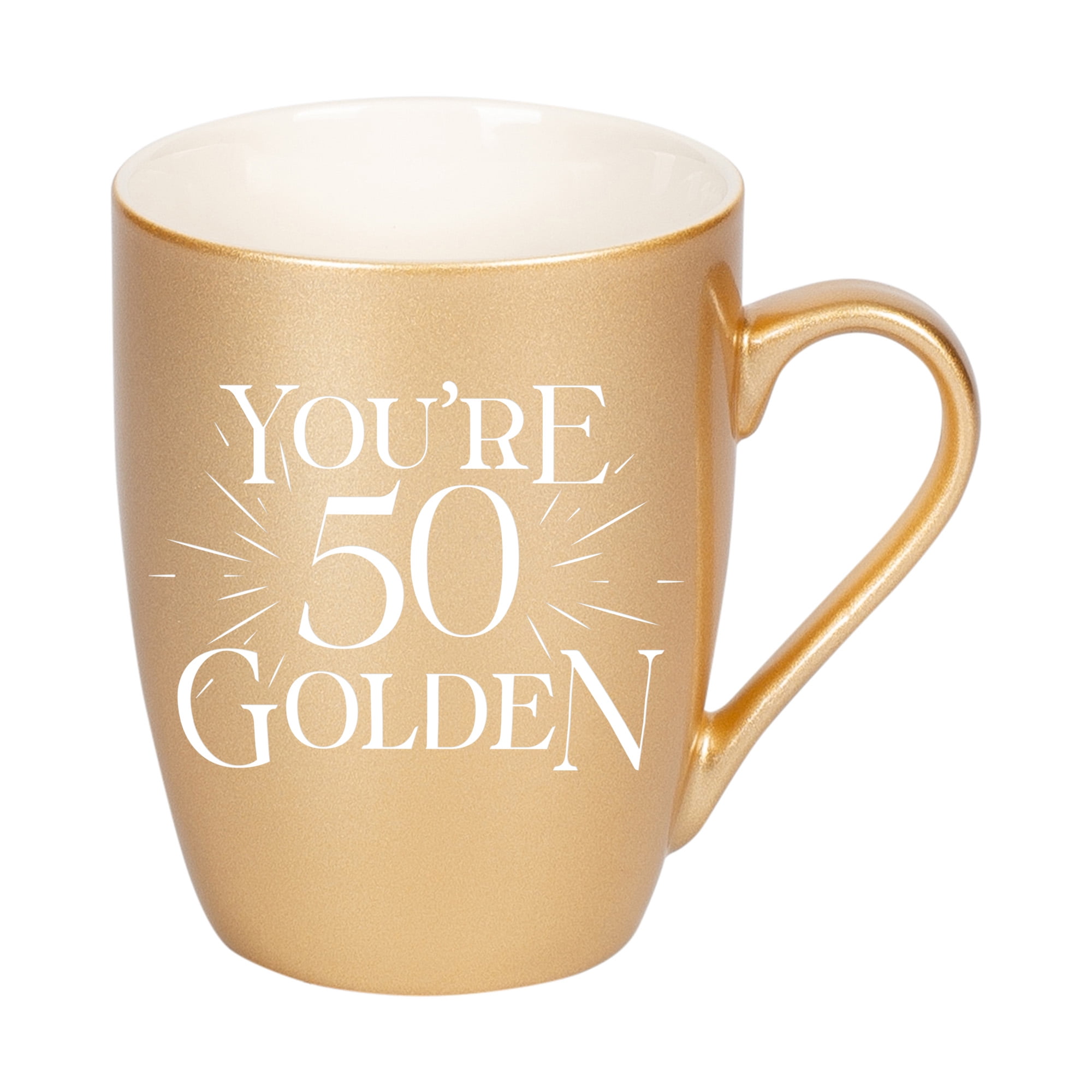 Elanze Designs You're 50 Golden Vegas Gold 10 ounce New Bone China Coffee Cup Mug - Walmart.com