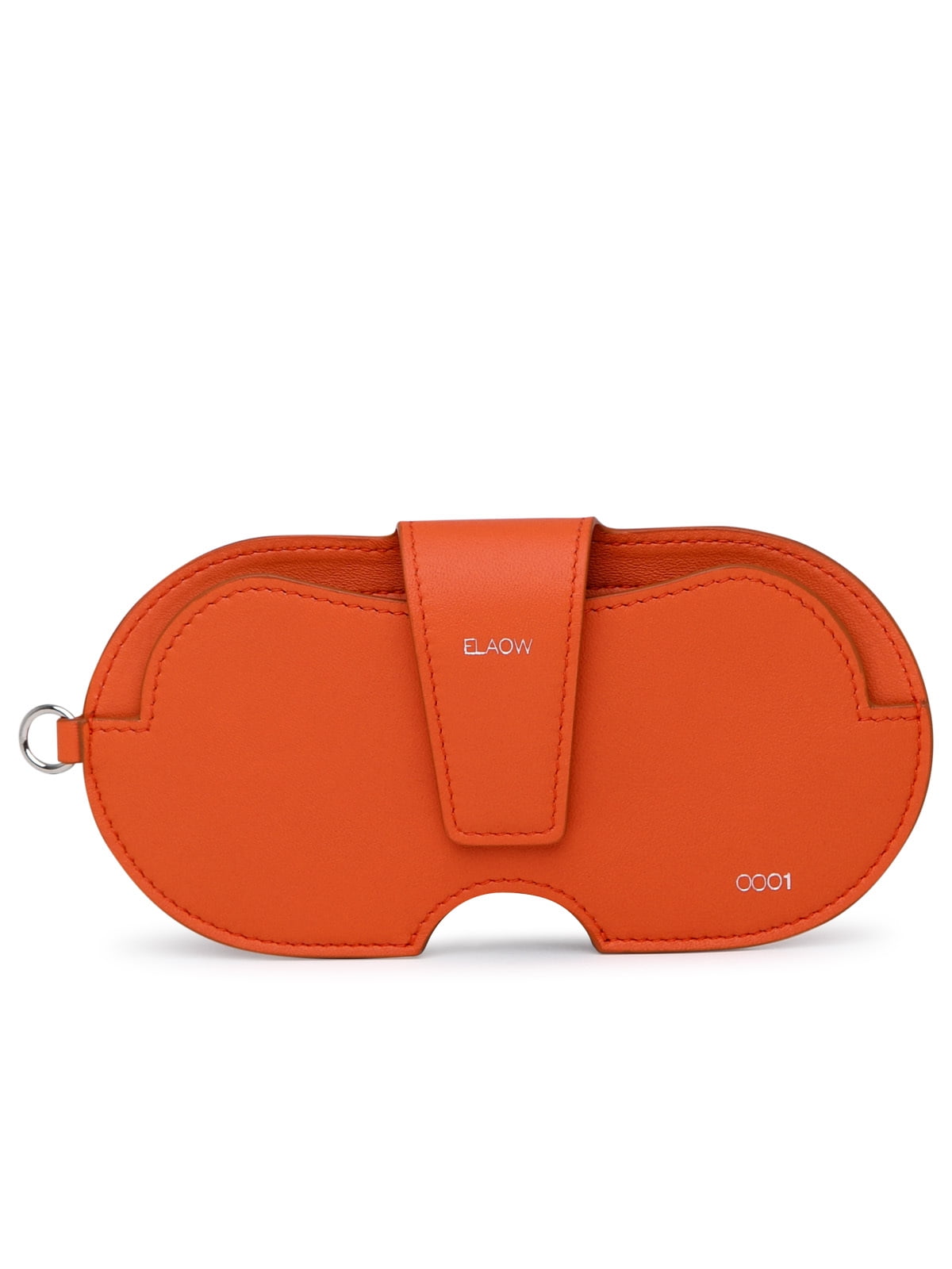 Elaow Woman Orange Leather Glasses Holder