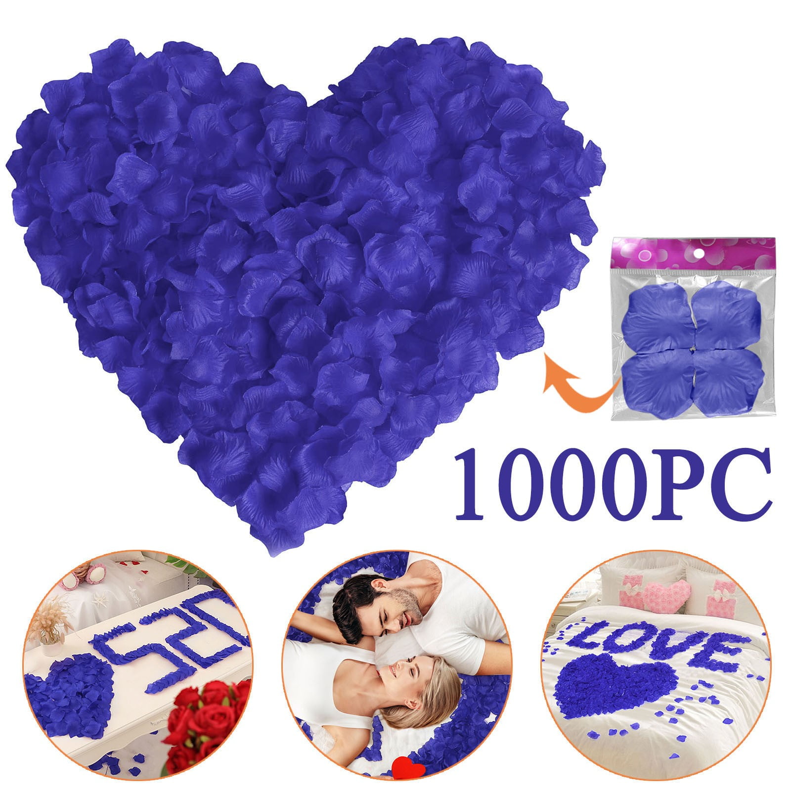 Elapind 1000-Pack Silk Rose Petals - Realistic Artificial Flower Petals ...