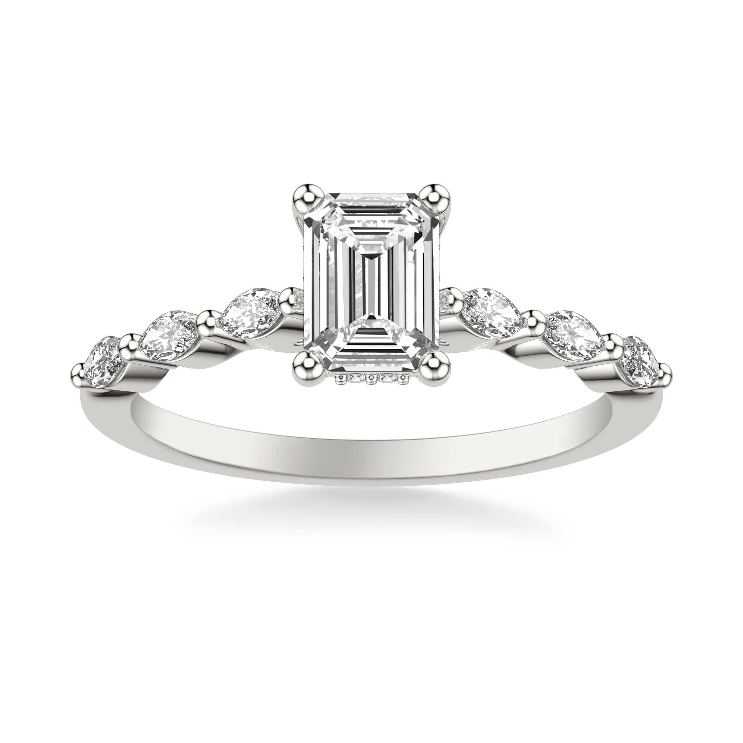 Elara Jewel 1.6 Ct Emerald Cut Solitaire Engagement Ring with Hidden ...