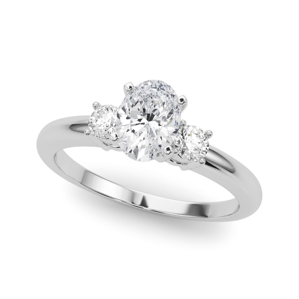 Elara Jewel 1.8 Ct Oval Cut Lab Created Diamond Three Stone Ring for ...