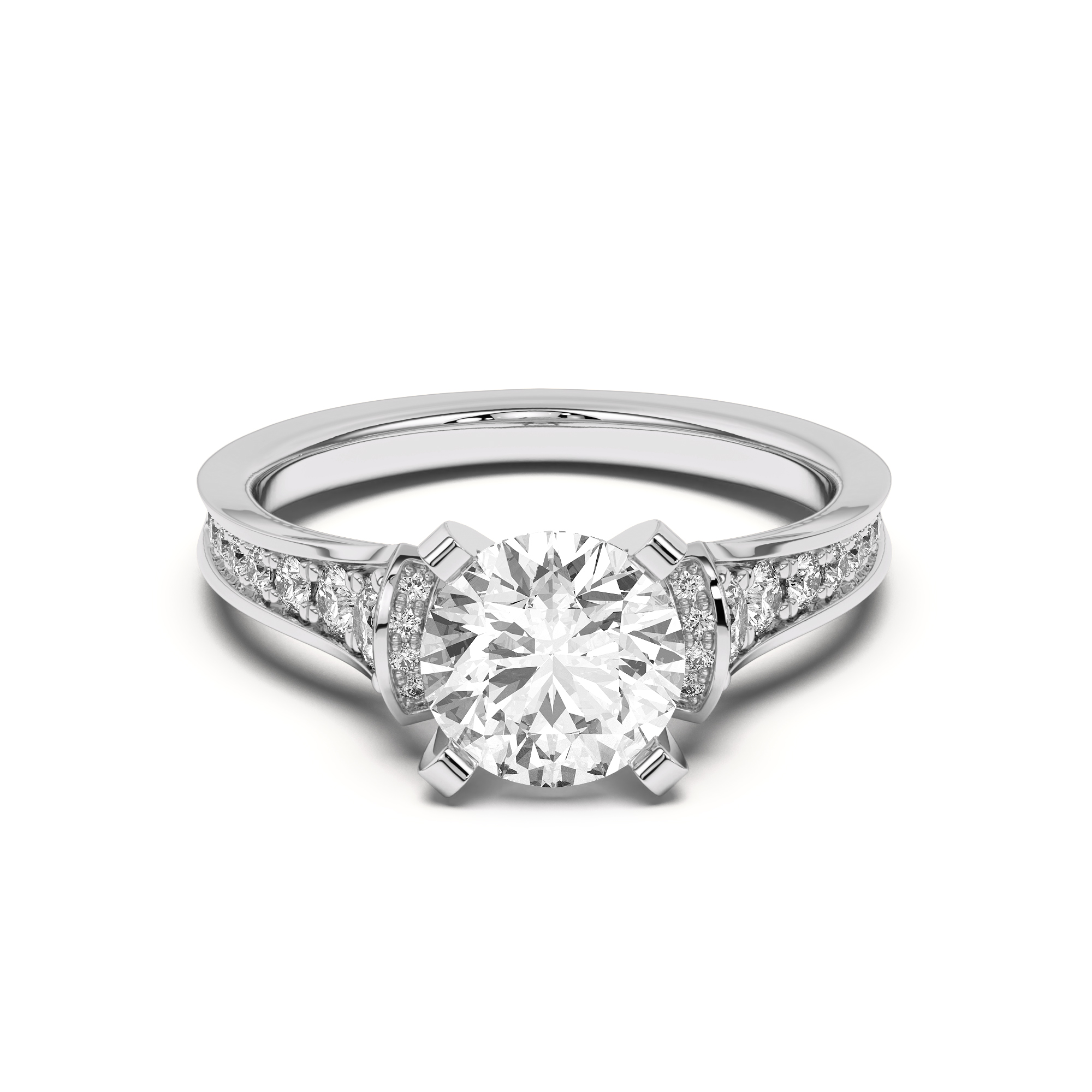 Elara Jewel 14K White Gold Over 1.7 Ct Round Cut Lab Created Diamond ...