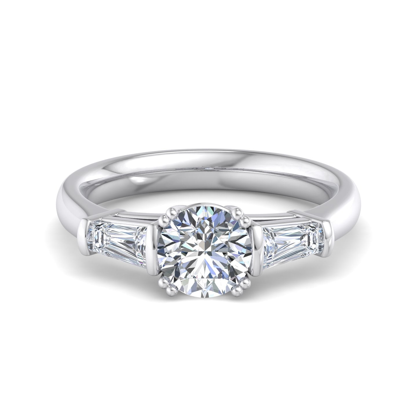 Elara Jewel 14K White Gold Over Engagement Ring for Women - 1.9 Ct ...