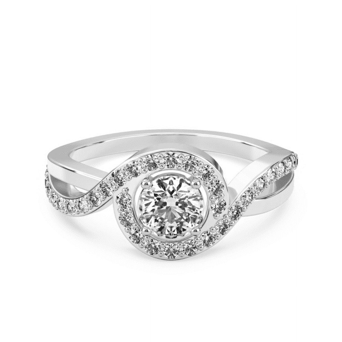 Elara Jewel 14K White Gold Over Ring - 1.3 Ct Round Cut Lab Created Diamond Engagement Ring ...