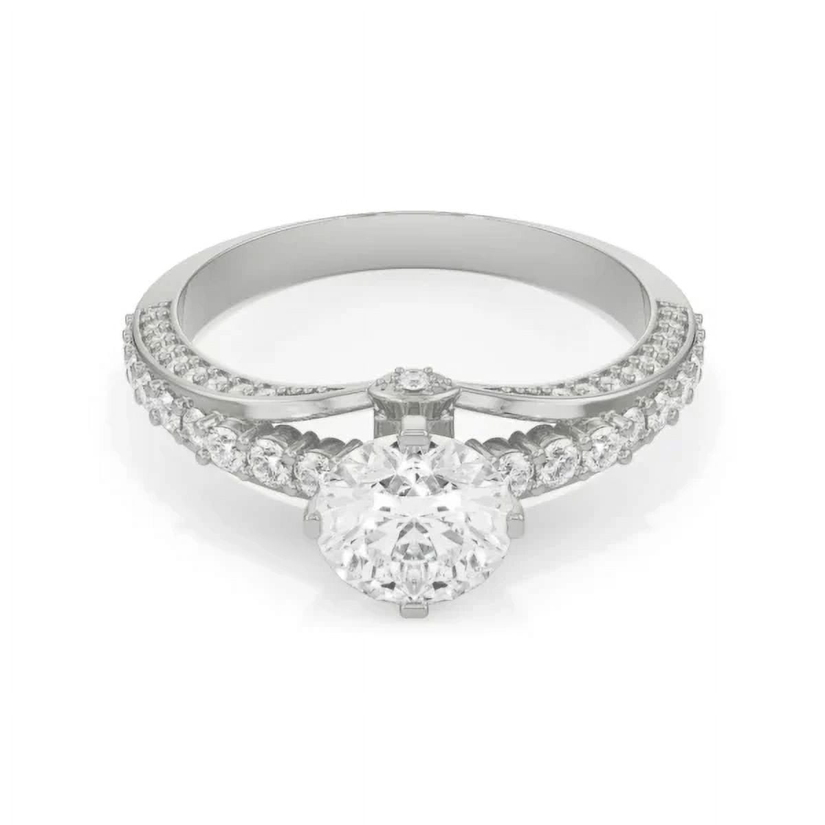 Elara Jewel 14K White Gold Over Ring - 1.3 Ct Lab Created Diamond Engagement Rings - Chic Round ...