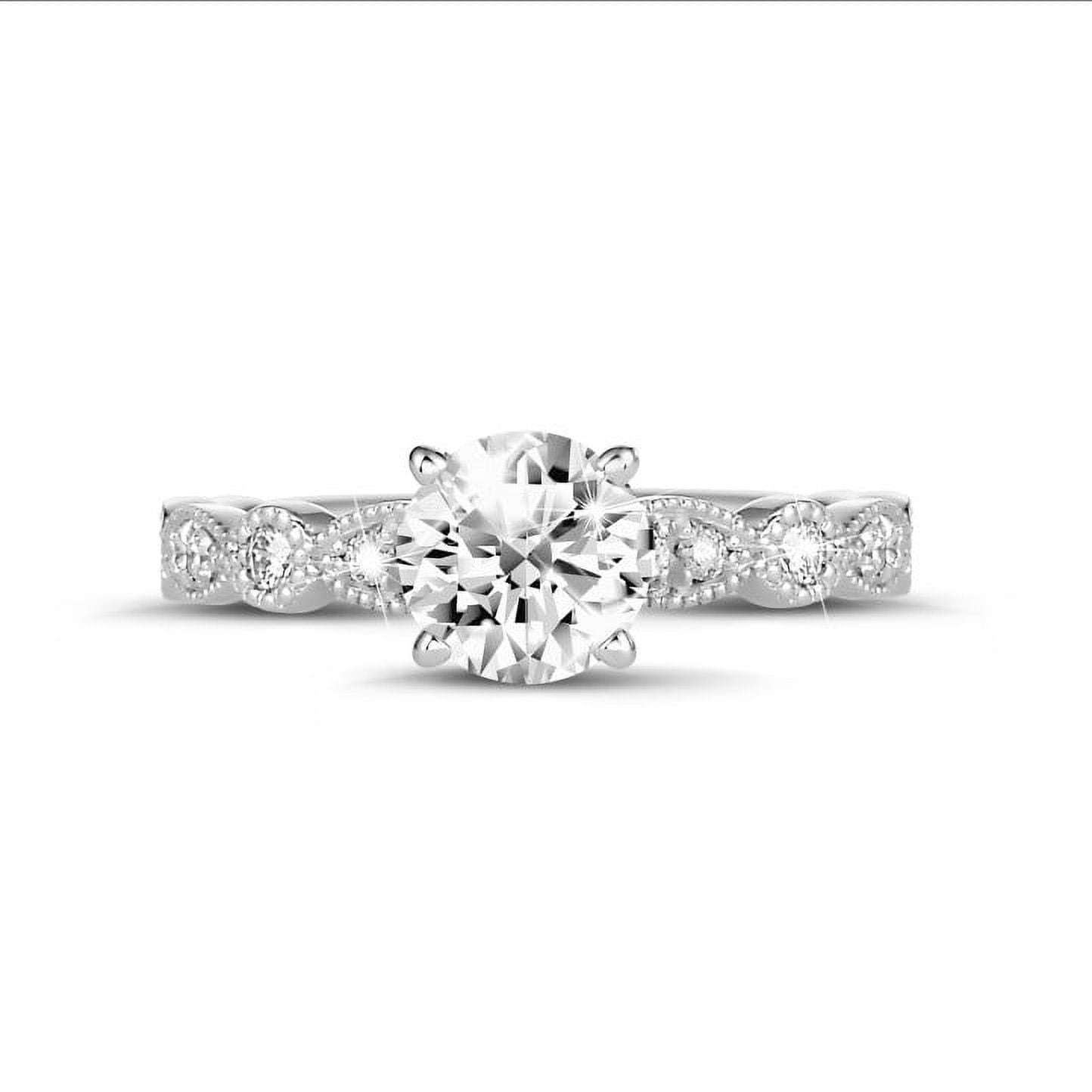 Elara Jewel Diamond Engagement Ring - 1.4 Ct Round Cut Lab Created ...