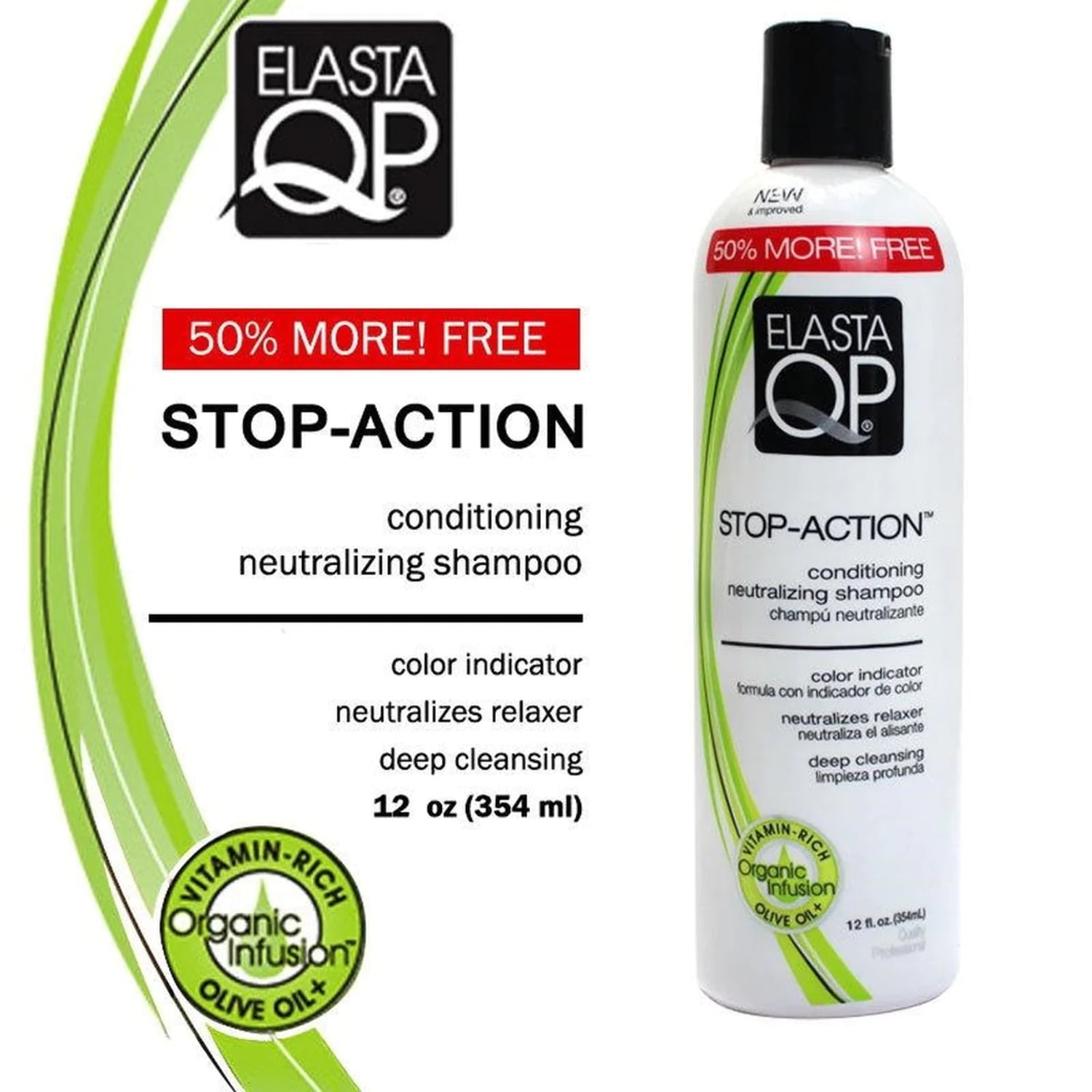 Elasta QP- Stop Action Conditioning Neutralizing Shampoo 12oz - Walmart.com