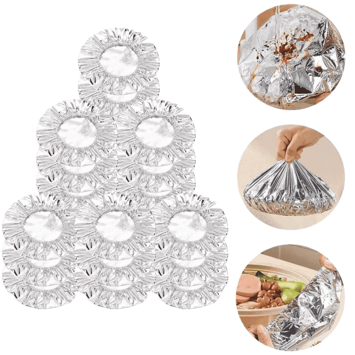 Elastic Aluminium Foil Film Insulation Cover for Food 100 pack ...