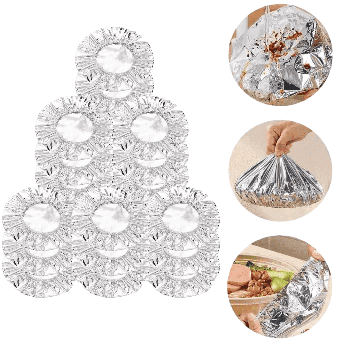 Elastic Aluminium Foil Film Insulation Cover for Food 30 pack Thickened ...