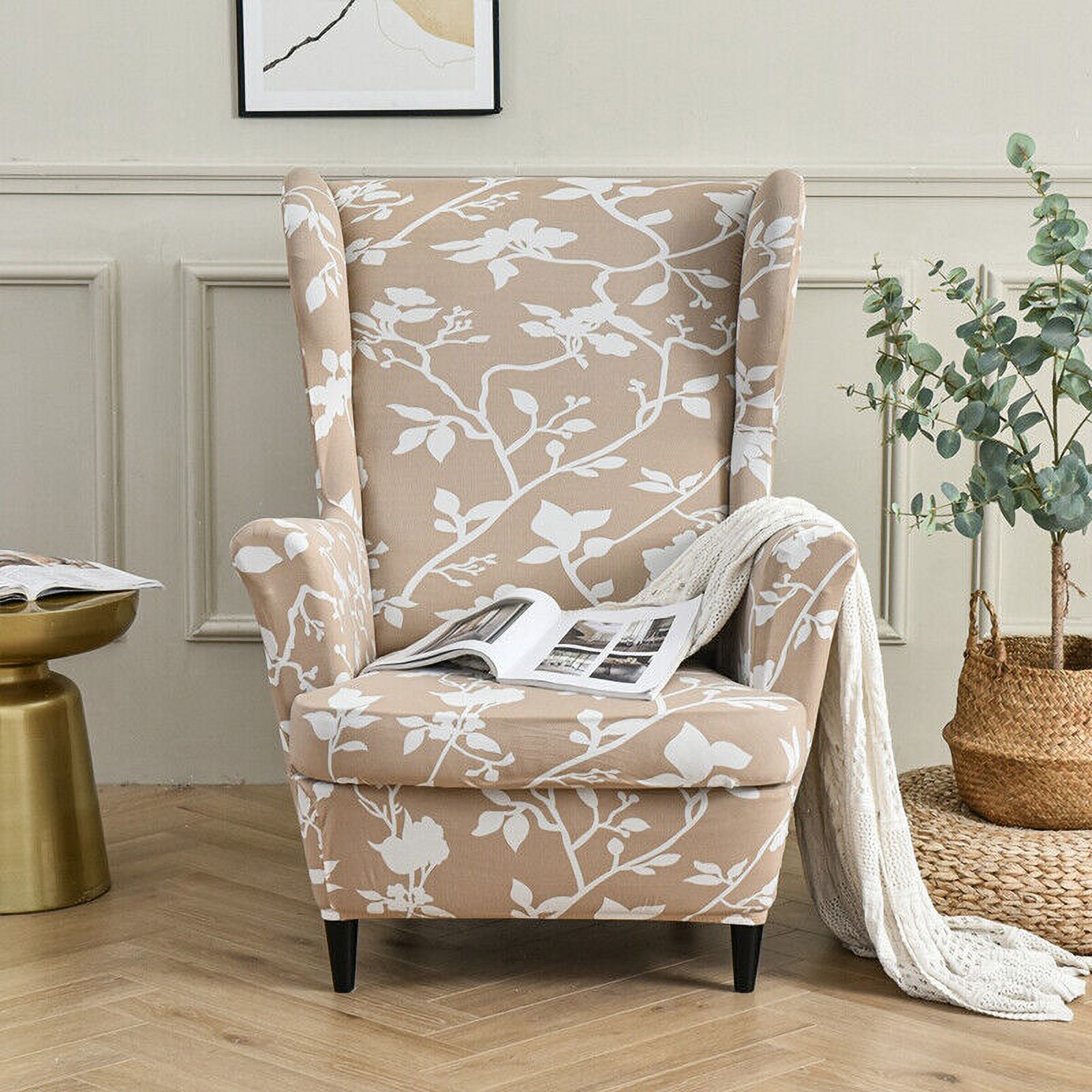 Elastic Armchair Wingback Slipcover Arm Wing Back Stretch Protector ...