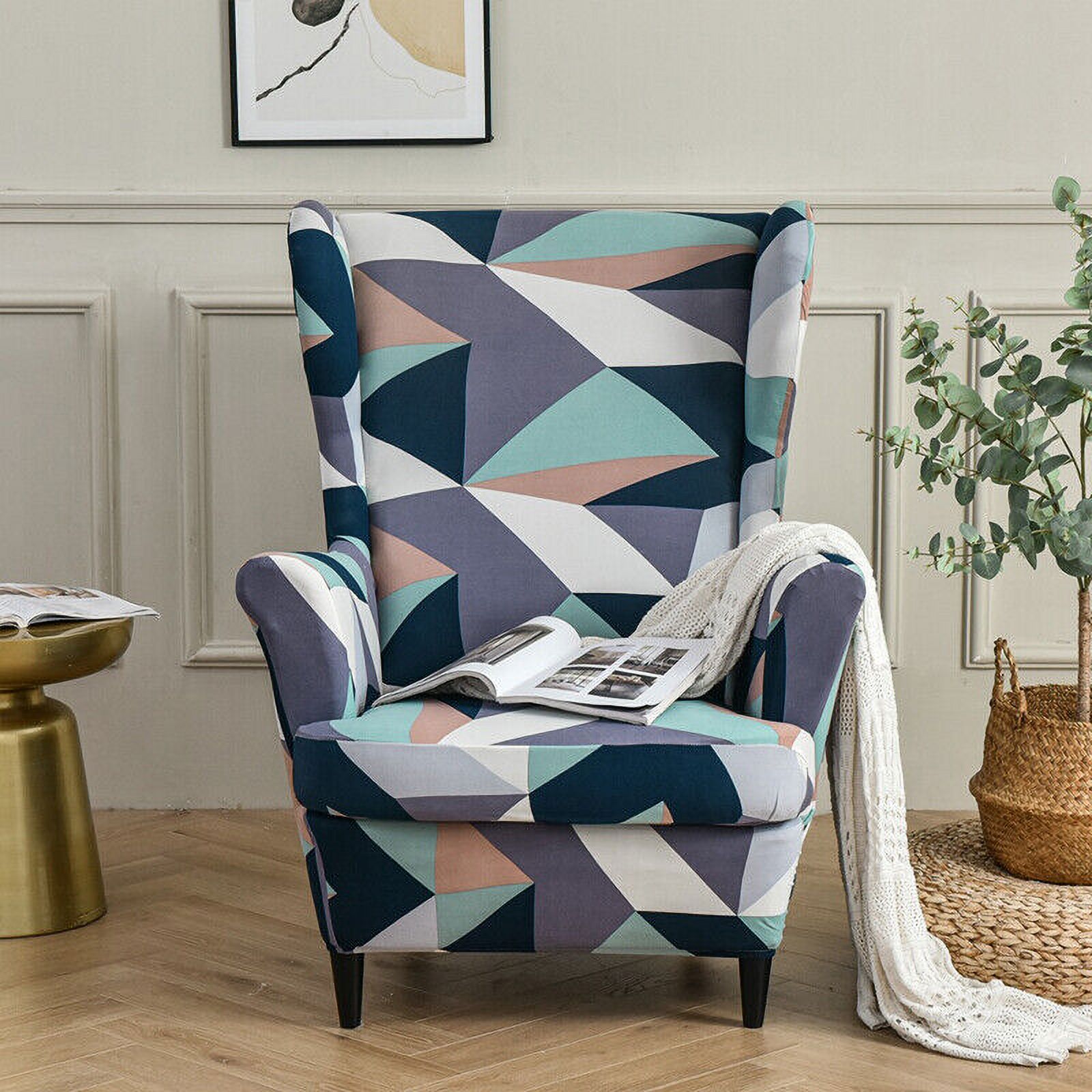 Elastic Armchair Wingback Slipcover Arm Wing Back Stretch Protector ...