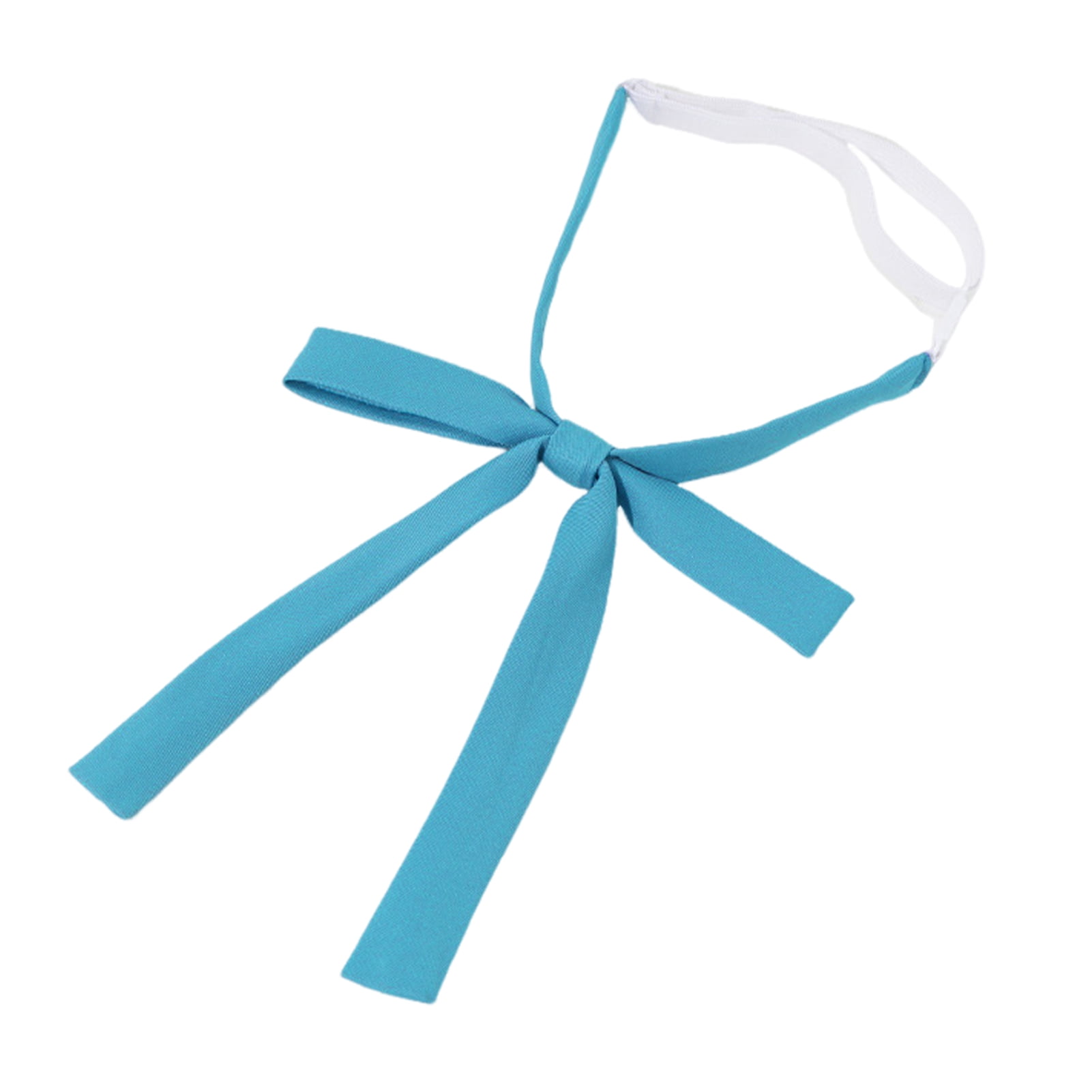 Elastic Band Neck Tie Adjustable Bowknot Thin Strip Design Solid Color ...