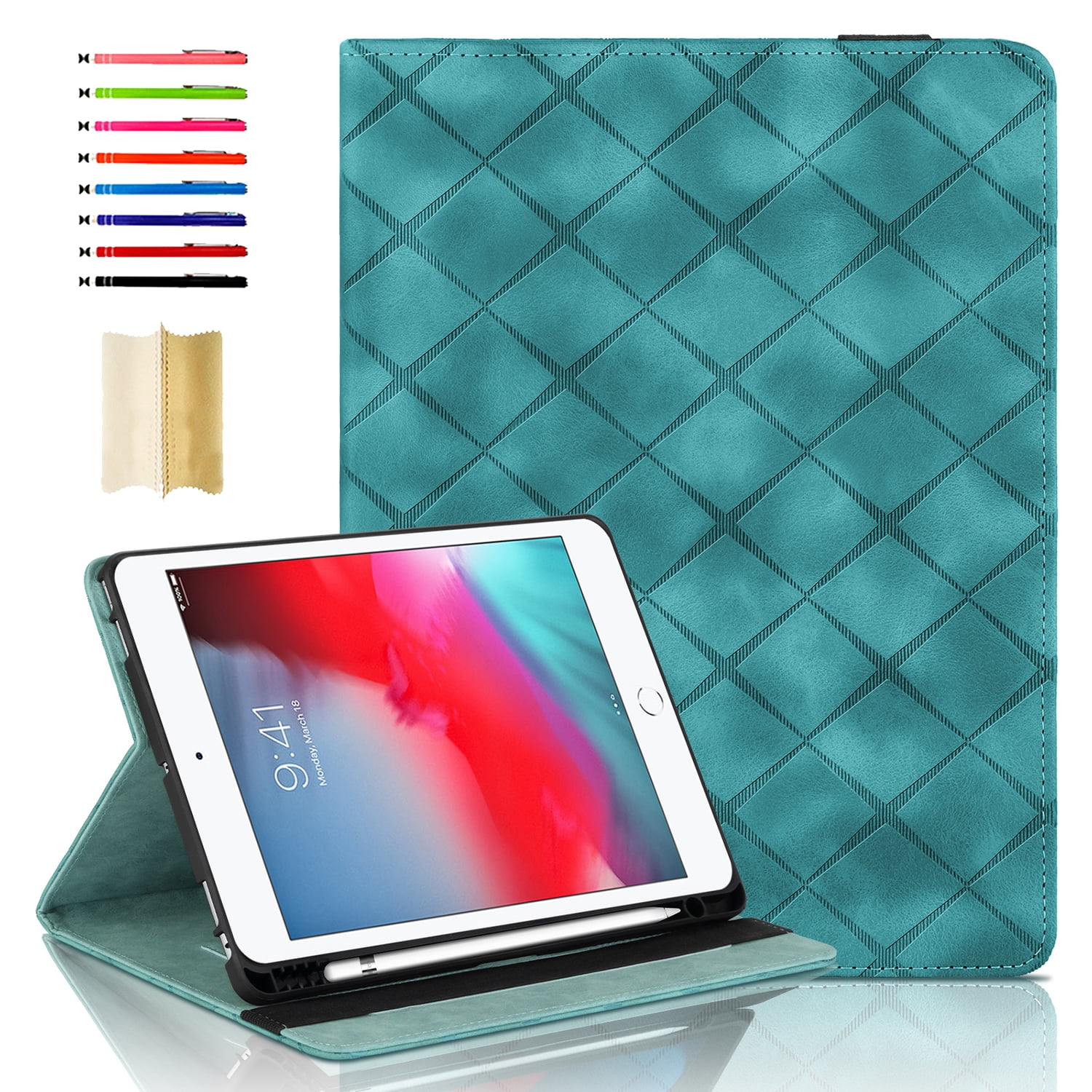 Elastic Band PU Leather Case for iPad mini 1/2/3/4/5 with Pencil Holder ...