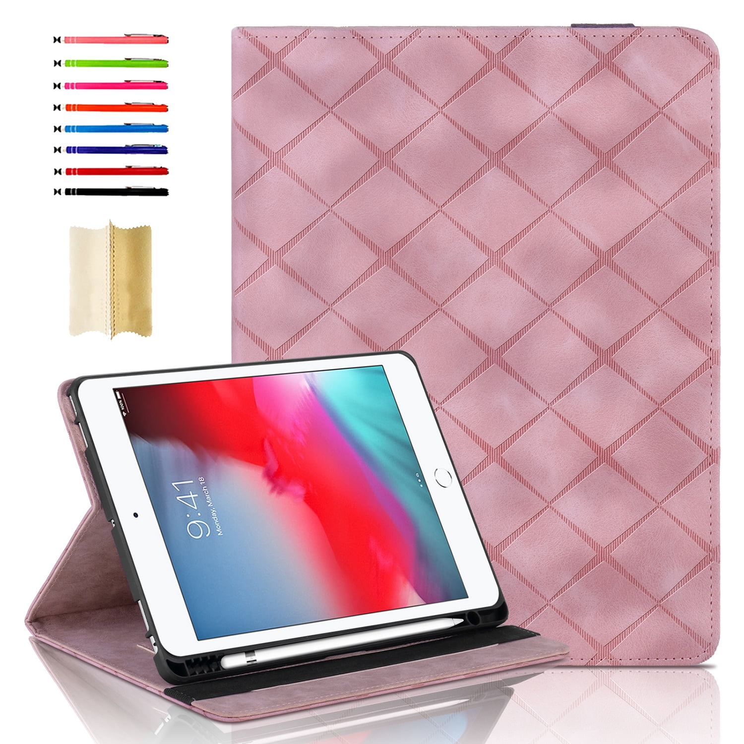 Elastic Band PU Leather Case for iPad mini 1/2/3/4/5 with Pencil Holder ...