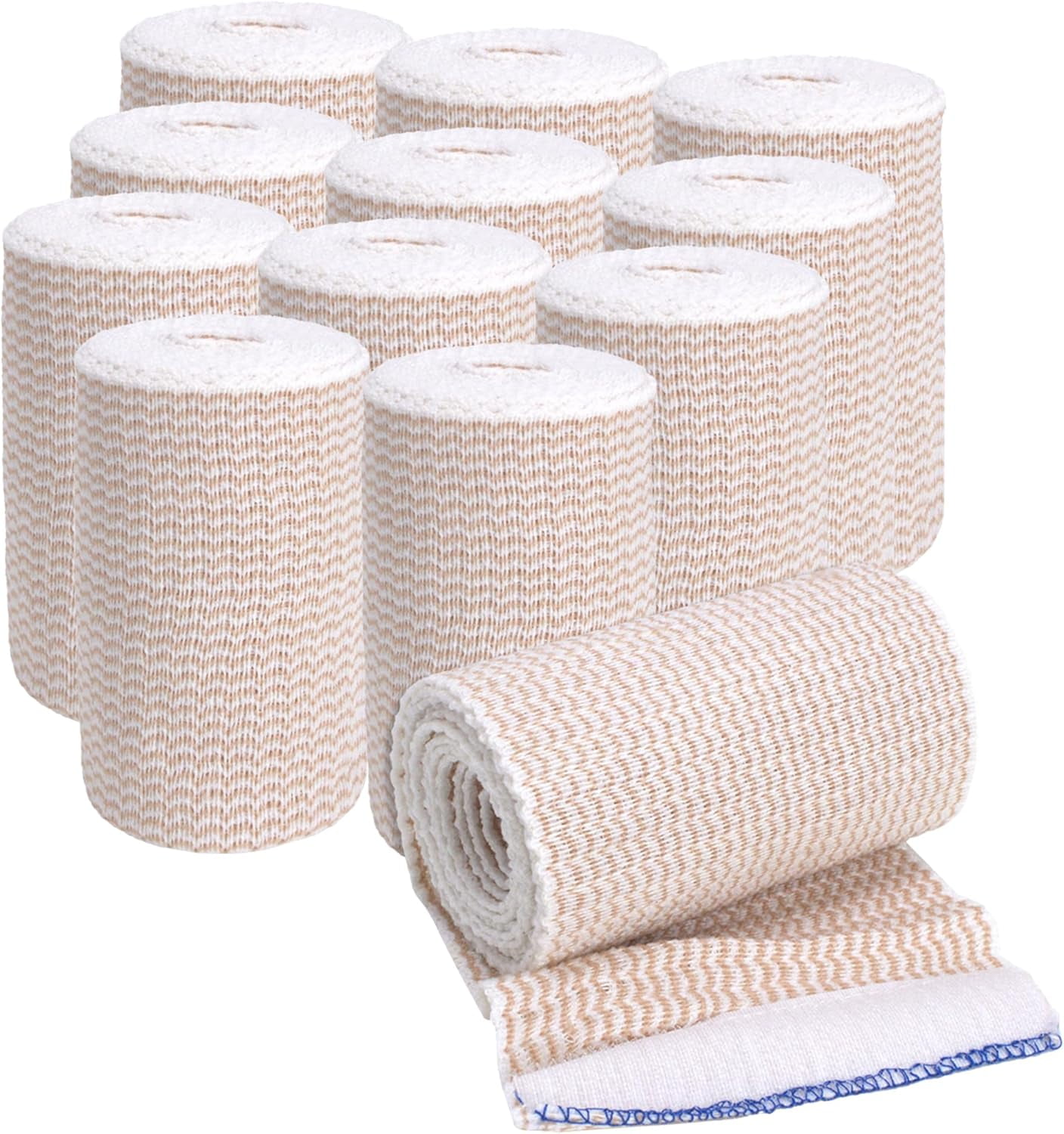 Elastic Bandage Wrap, 4 in x 15 ft Stretch, Hook & Loop Reusable Body ...