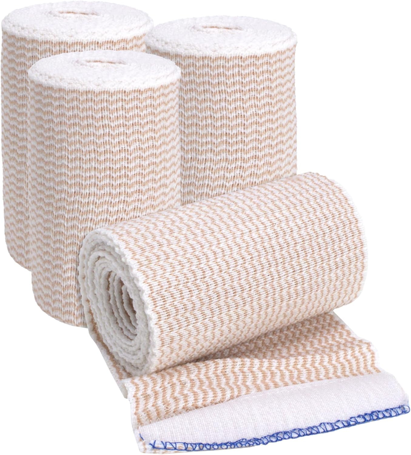 Elastic Bandage Wrap, 4 in x 15 ft Stretch, Hook & Loop Reusable Body ...