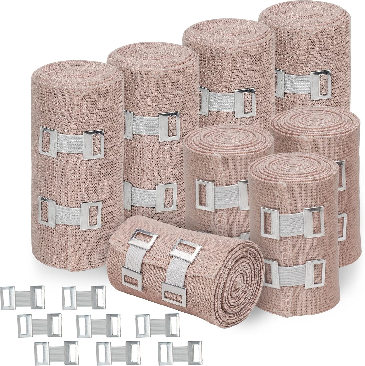 Elastic Bandage Wrap – 8 Pack Premium Compression Bandage Rolls + 8 ...