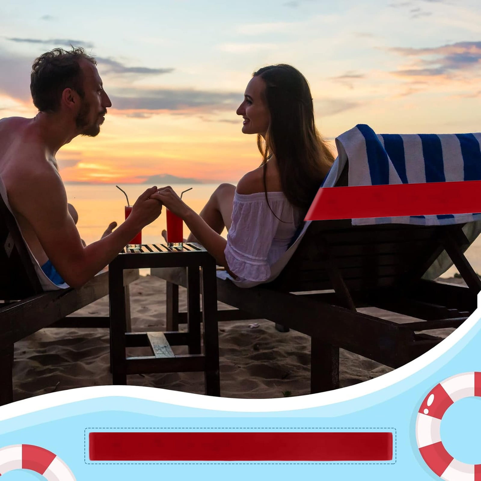 Elastic Beach Chair Towel Straps Secure Binding Bands For Sand Pool ...