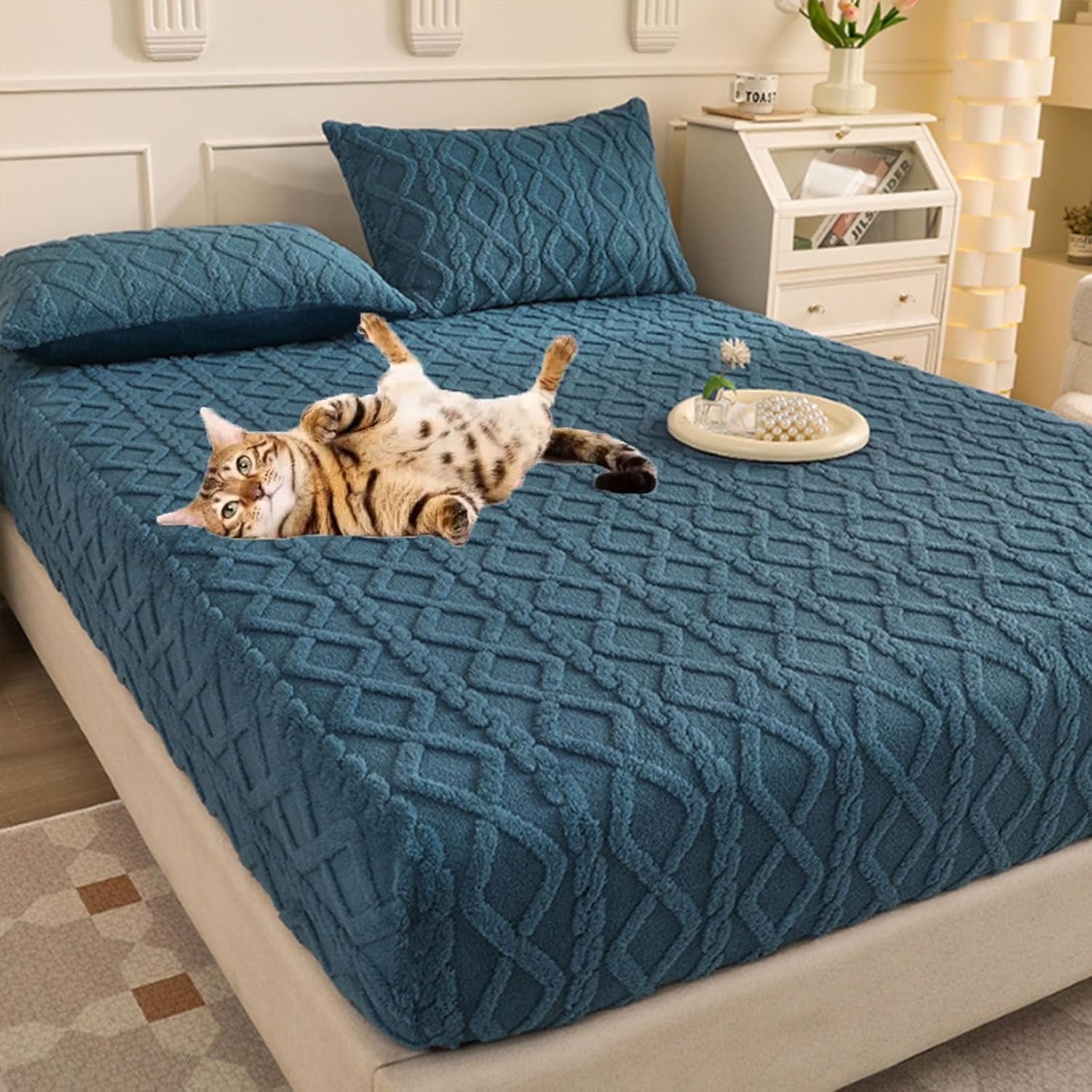 Elastic Bed Sheets - Deep Pocket Fitted Sheet with Plush Soft Fabric ...