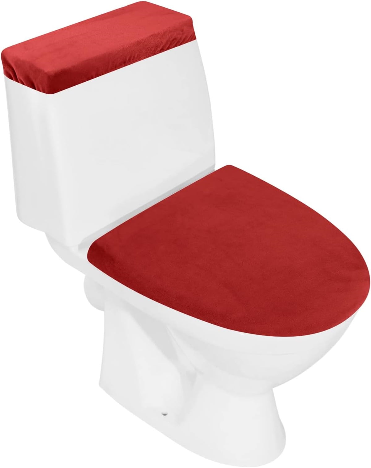Elastic Bottom Cover Set,Red Toilet Tank Lid Cover,Polyester Fibre ...