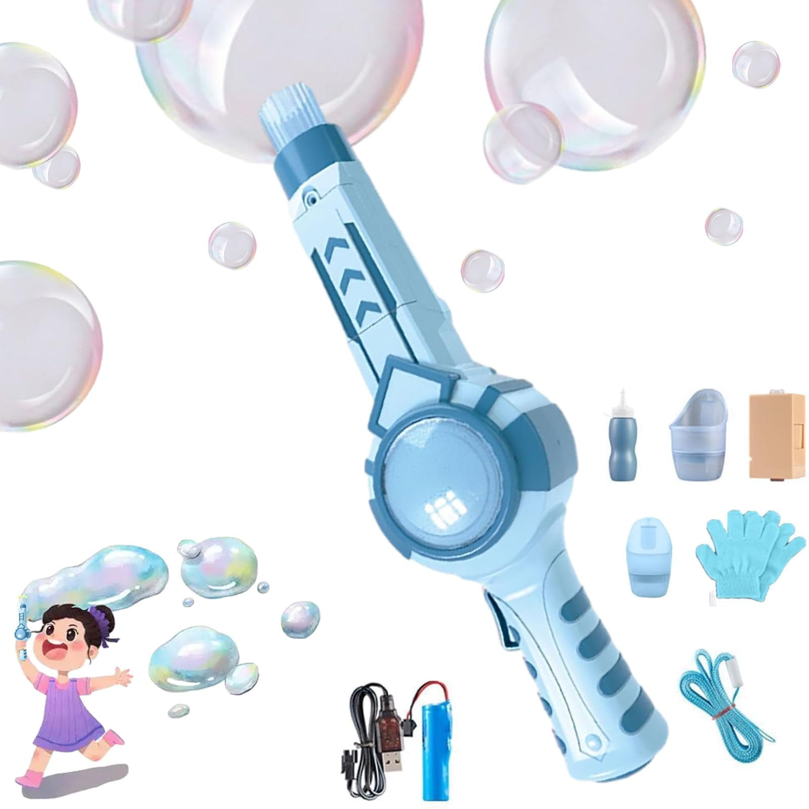 RQYQTE Elastic Bubble Fog Wand, 2025 Colorful Smoke Bubble Machine ...