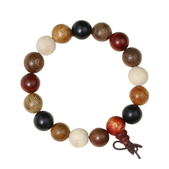 Elastic Buddhist Wrist Chain Colorful 12mm Sandalwood Bead Bracelet ...