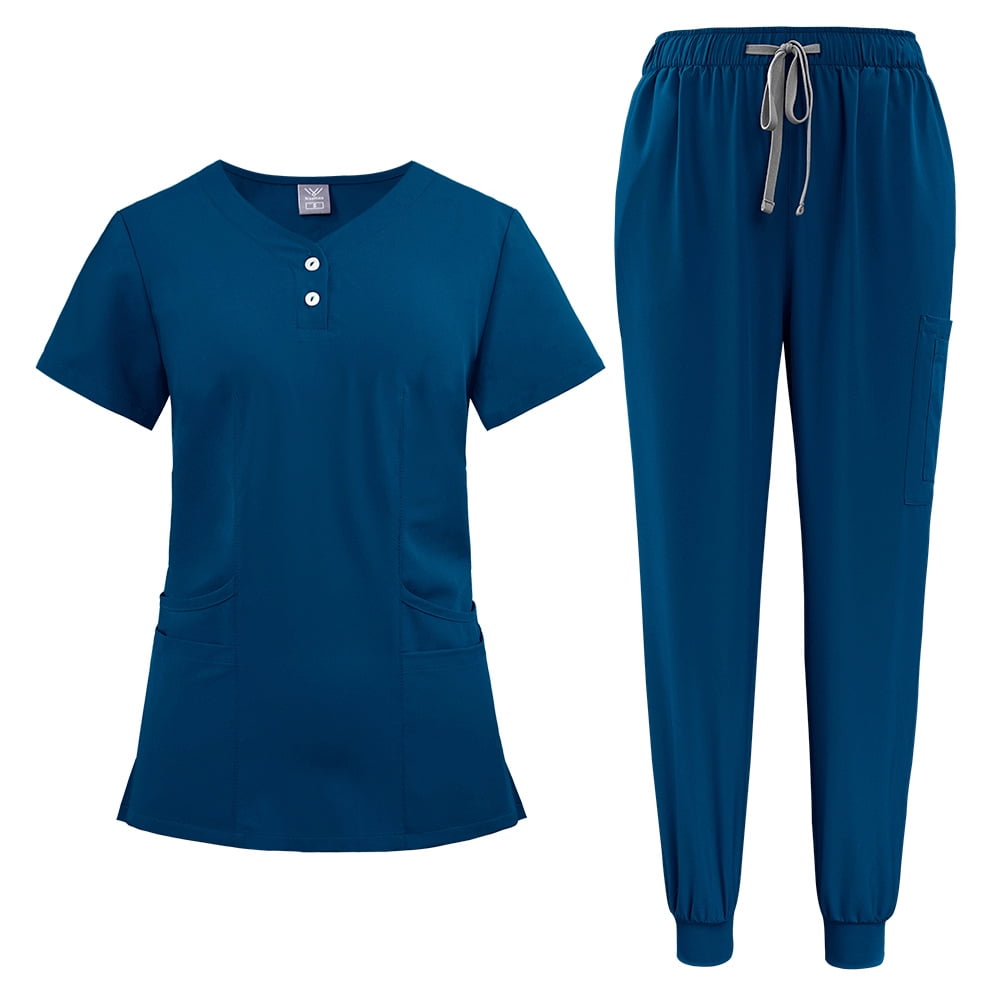Elastic Button Large Size Casual Doctor Nurse Hospital Overalls Hand ...