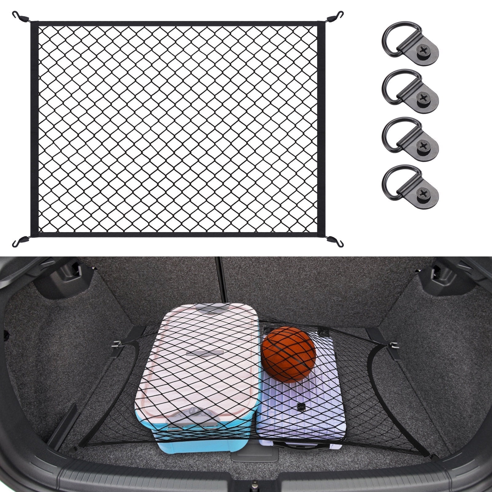 Elastic Cargo Net for SUV, Truck Net Organizer with Storage Bag,32"x24 ...